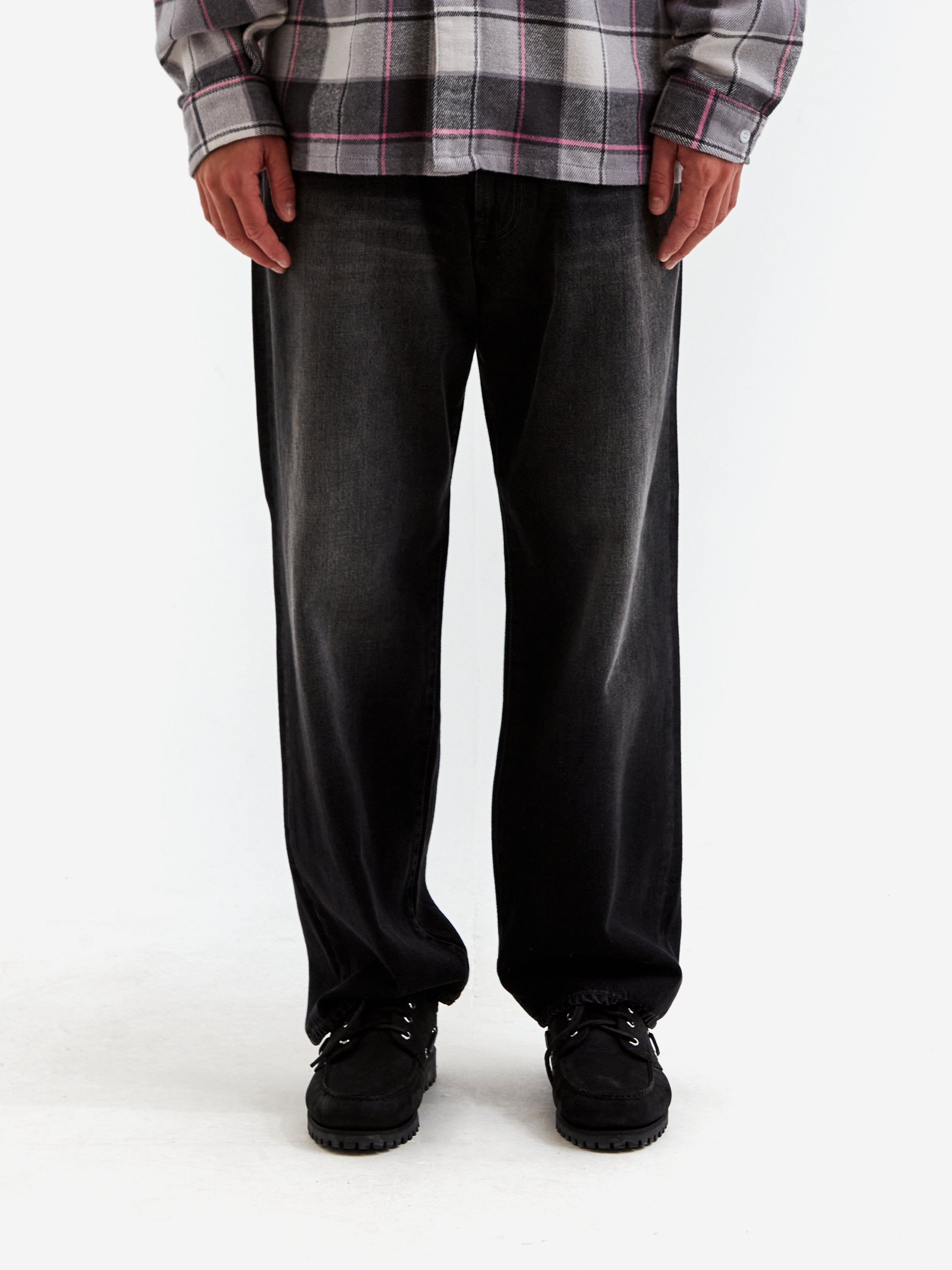 Beams Wide Denim Jeans - Fade Black – Goodhood