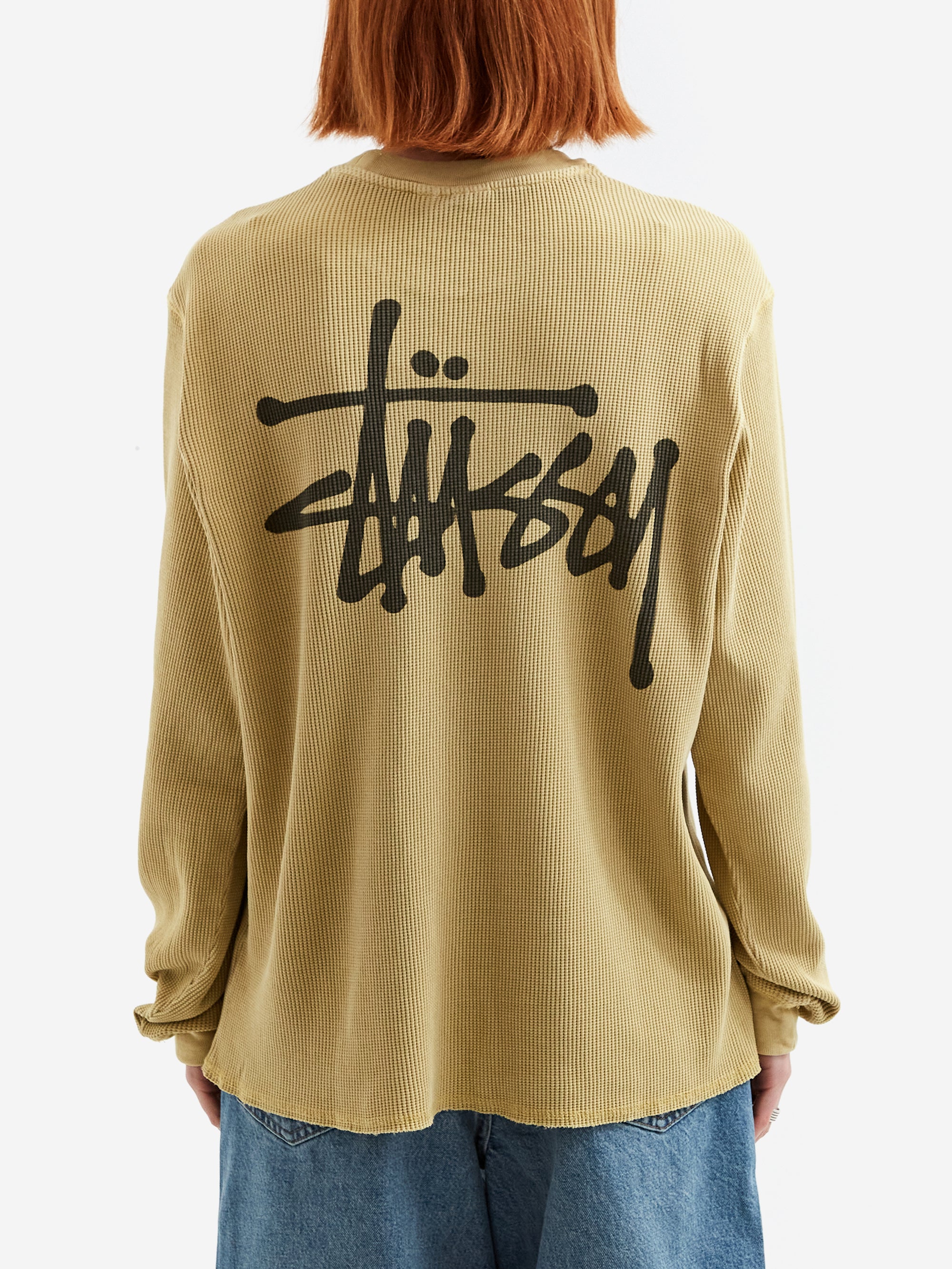 Stussy Basic Stock Long Sleeve Thermal Dusty Yellow Goodhood