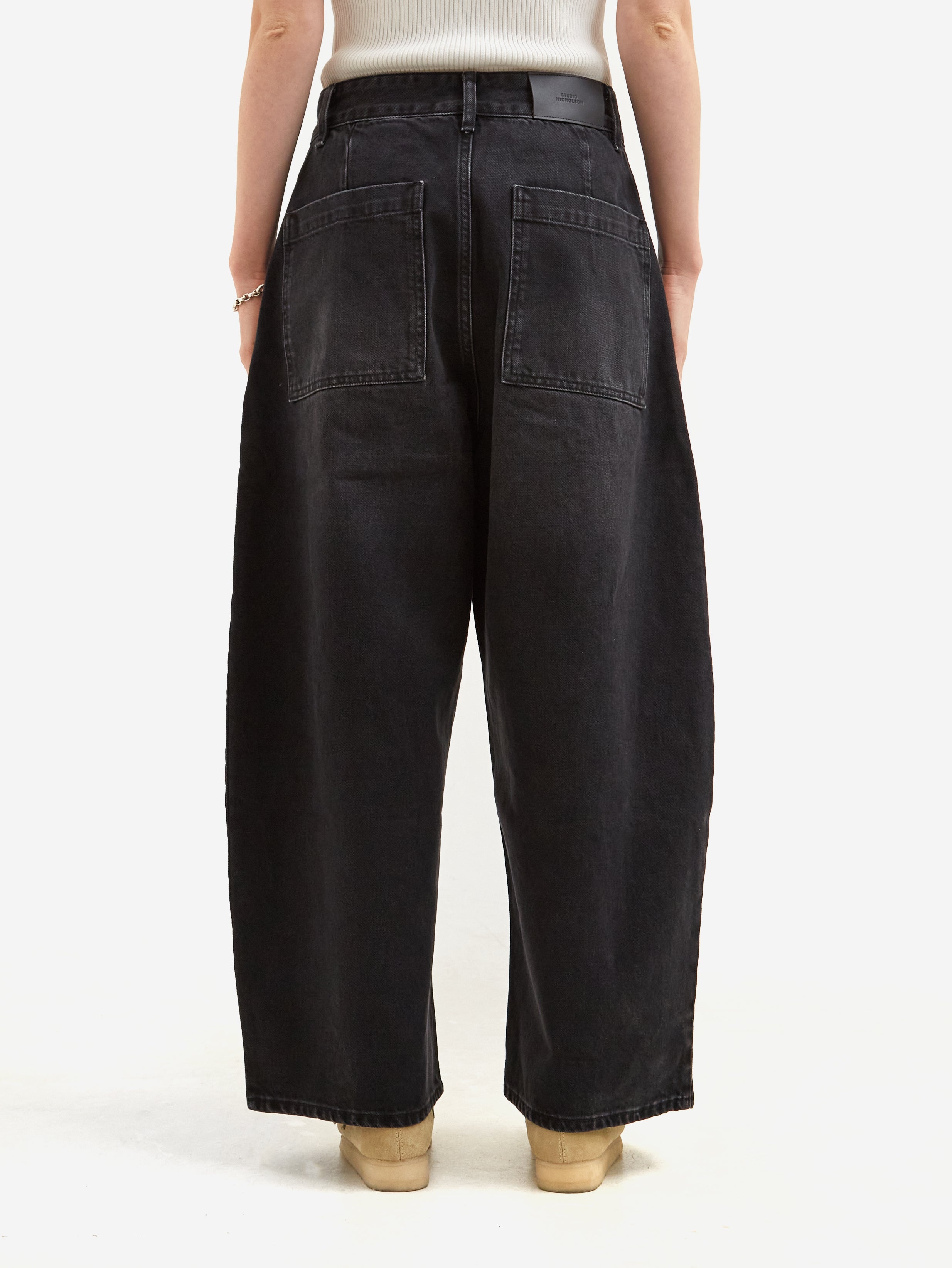 Studio Nicholson Chalco Wide Cropped Pant - Washed Black – Goodhood