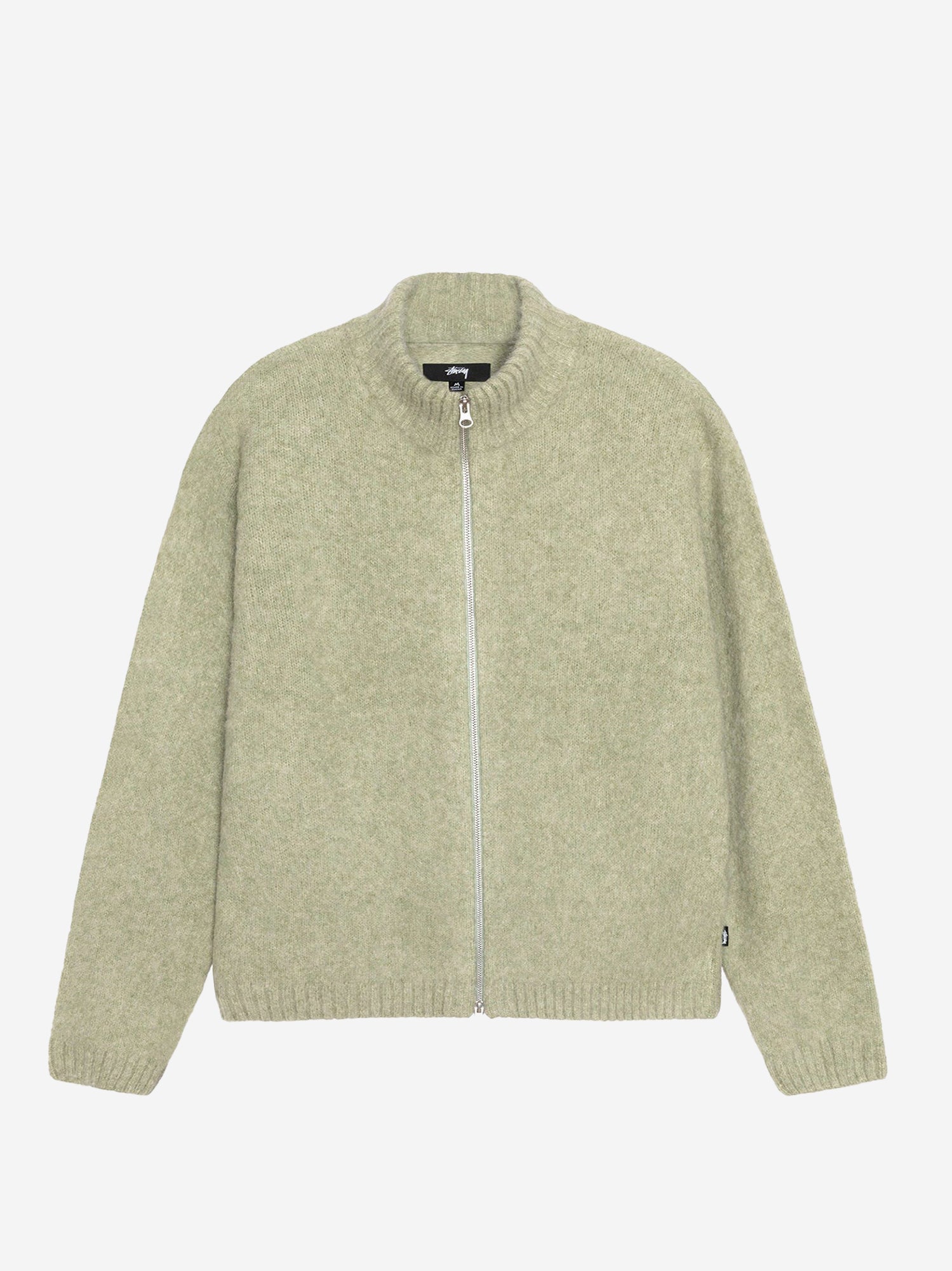 Stussy Brushed Mock Full Zip Knit Sweater - Sage – Goodhood