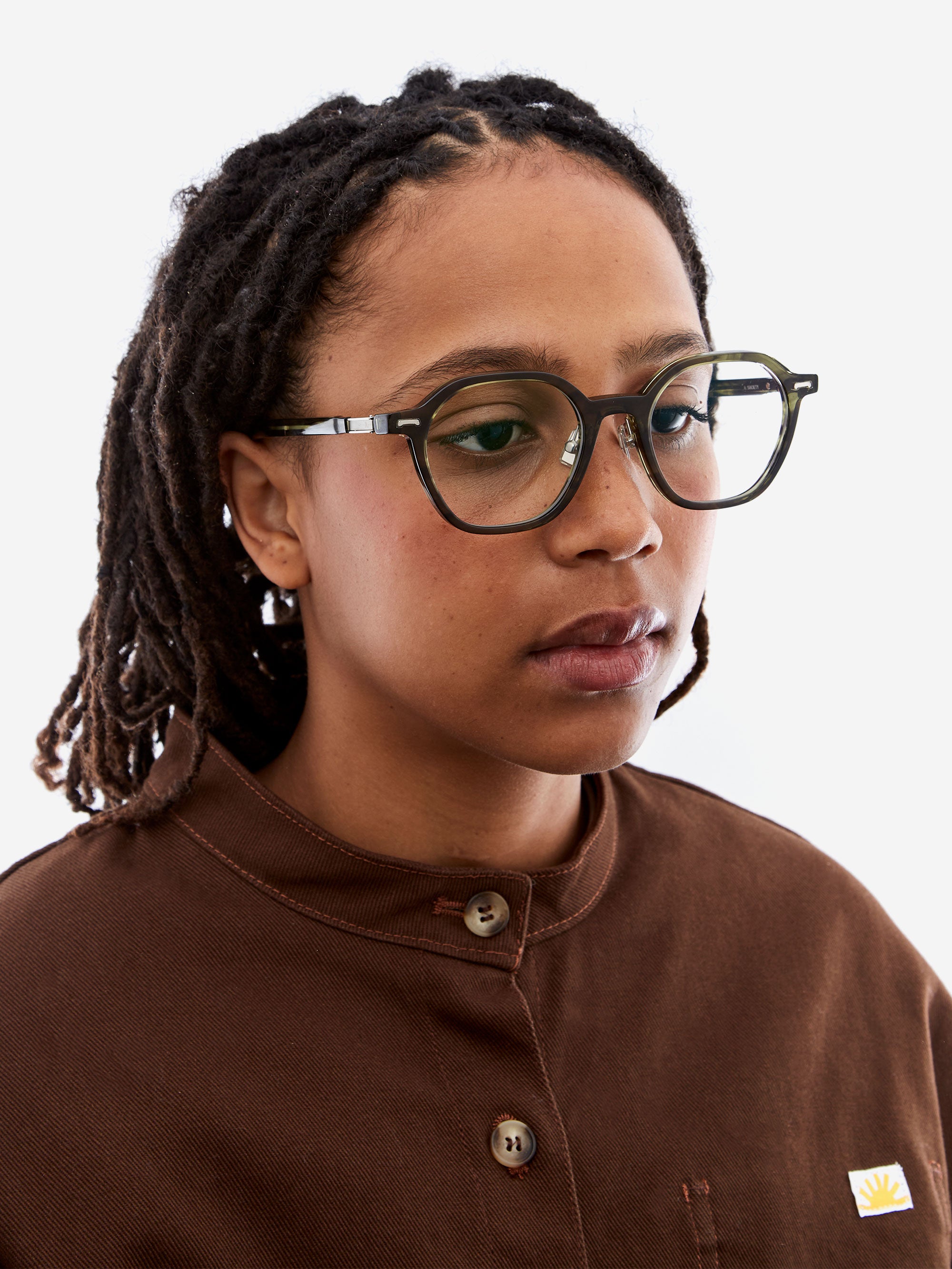 A.SOCIETY Moss Sunglasses - Green Havana-Silver/Blue Blocking Lens ...