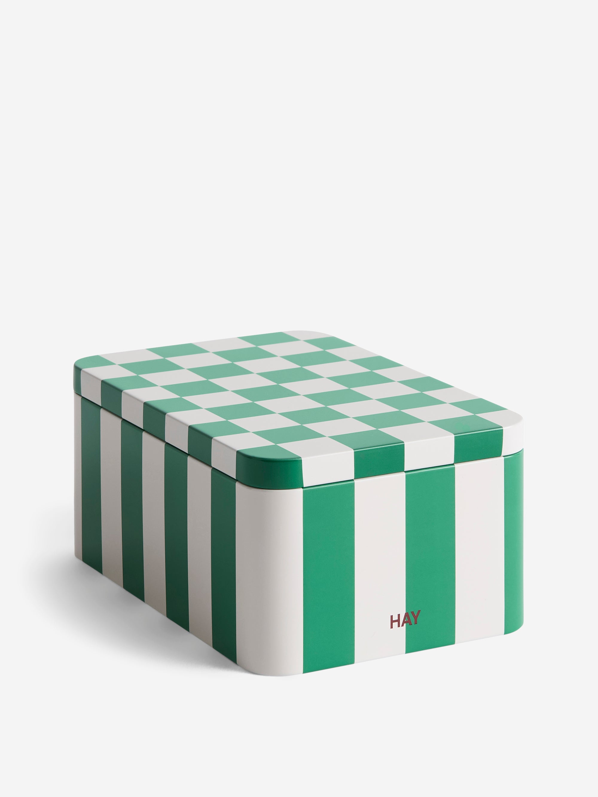 HAY Tin Container Small - Green and Off-white – Goodhood