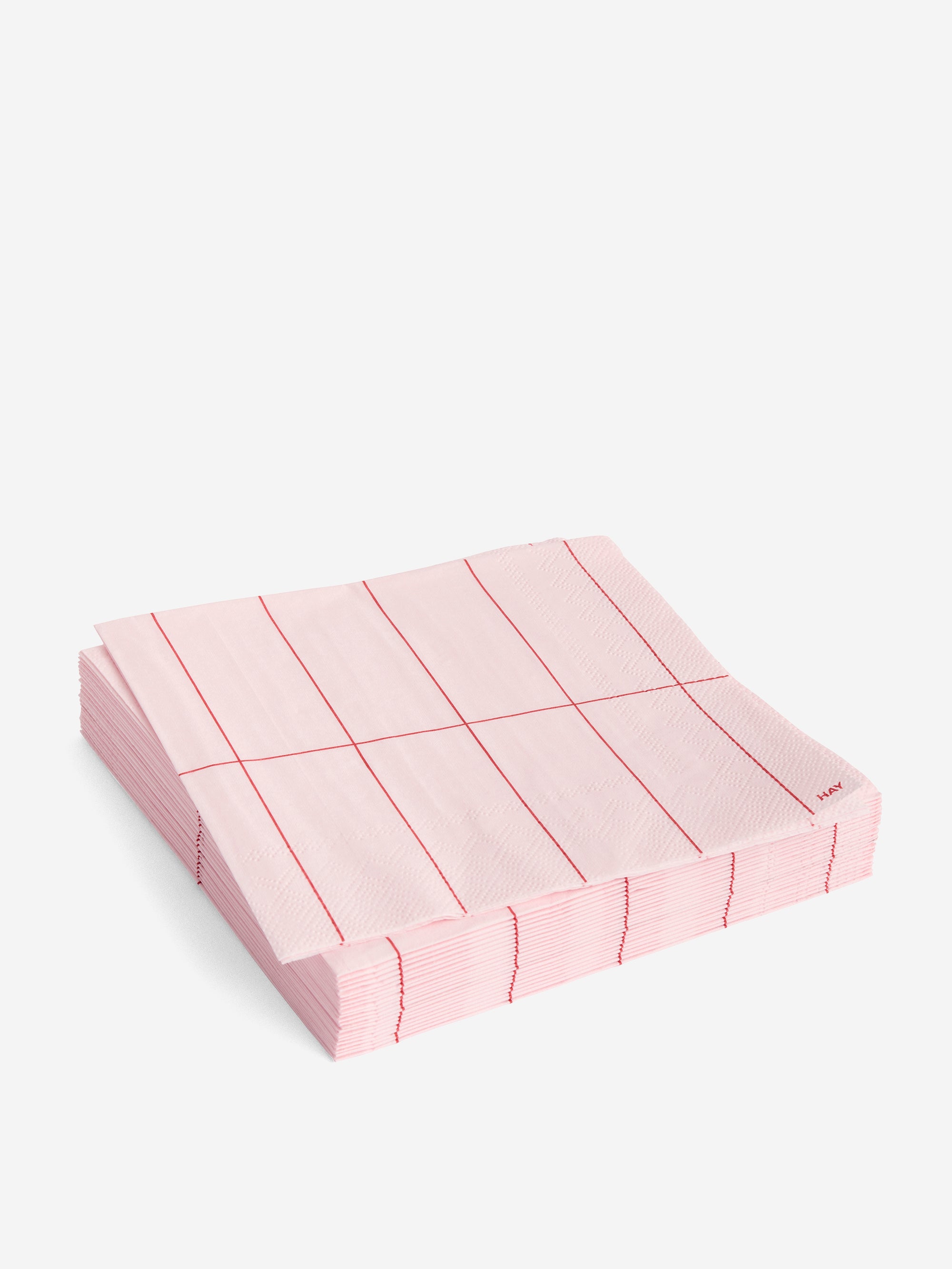 HAY Pattern Napkins Lunch Set of 20 - Light Pink and red grid – Goodhood