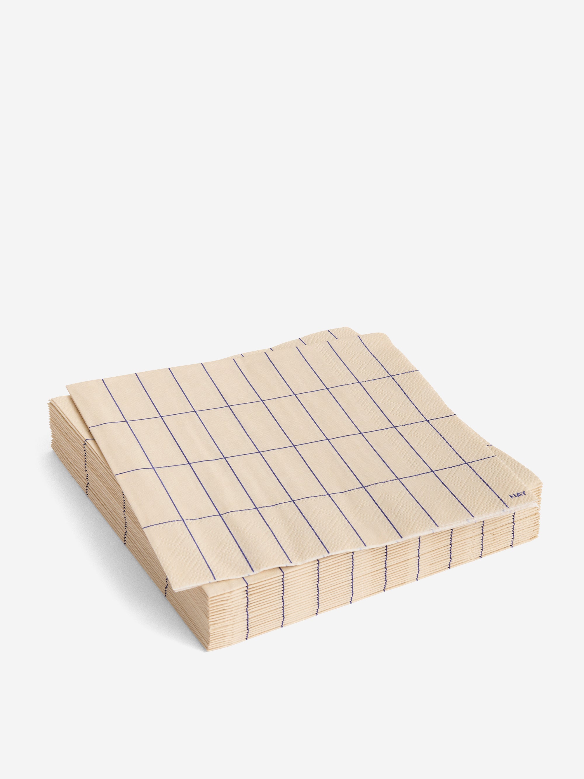 HAY Pattern Napkins Lunch Set of 20 - Off-White and Blue Grid – Goodhood