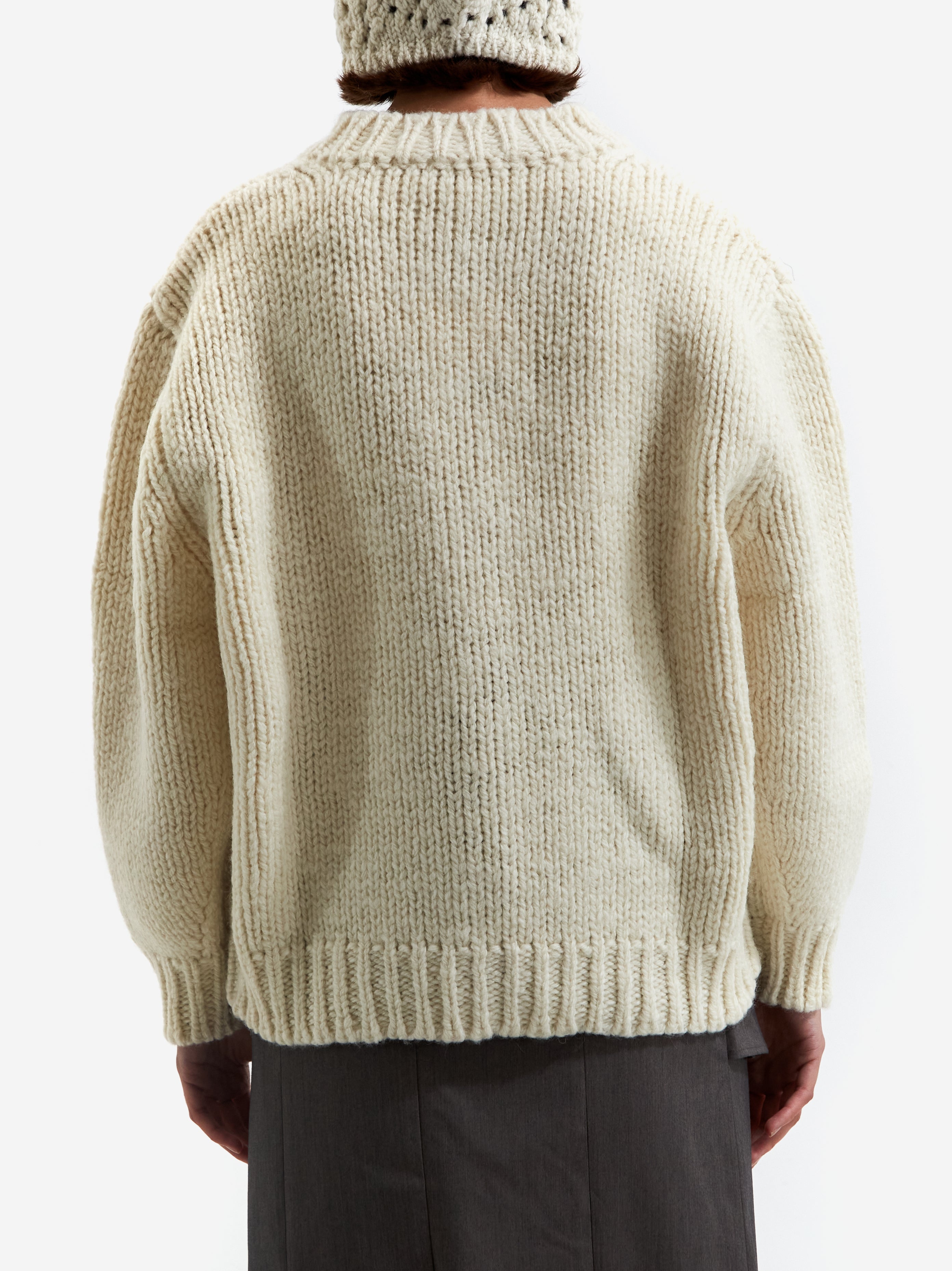 AMOMENTO Bulky Knit Cardigan - Ivory – Goodhood