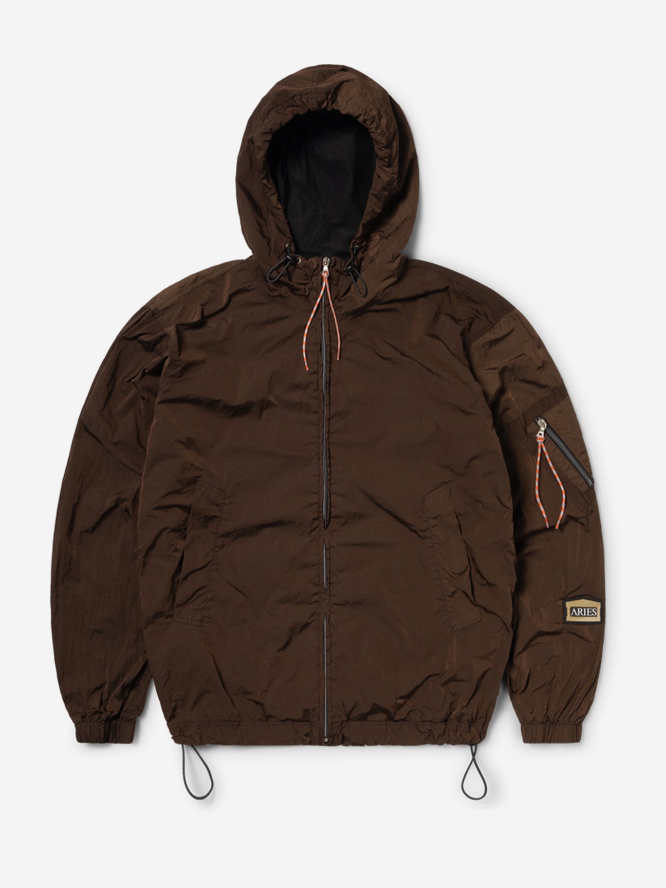 Aries Hooded Windcheater Jacket - Brown – Goodhood