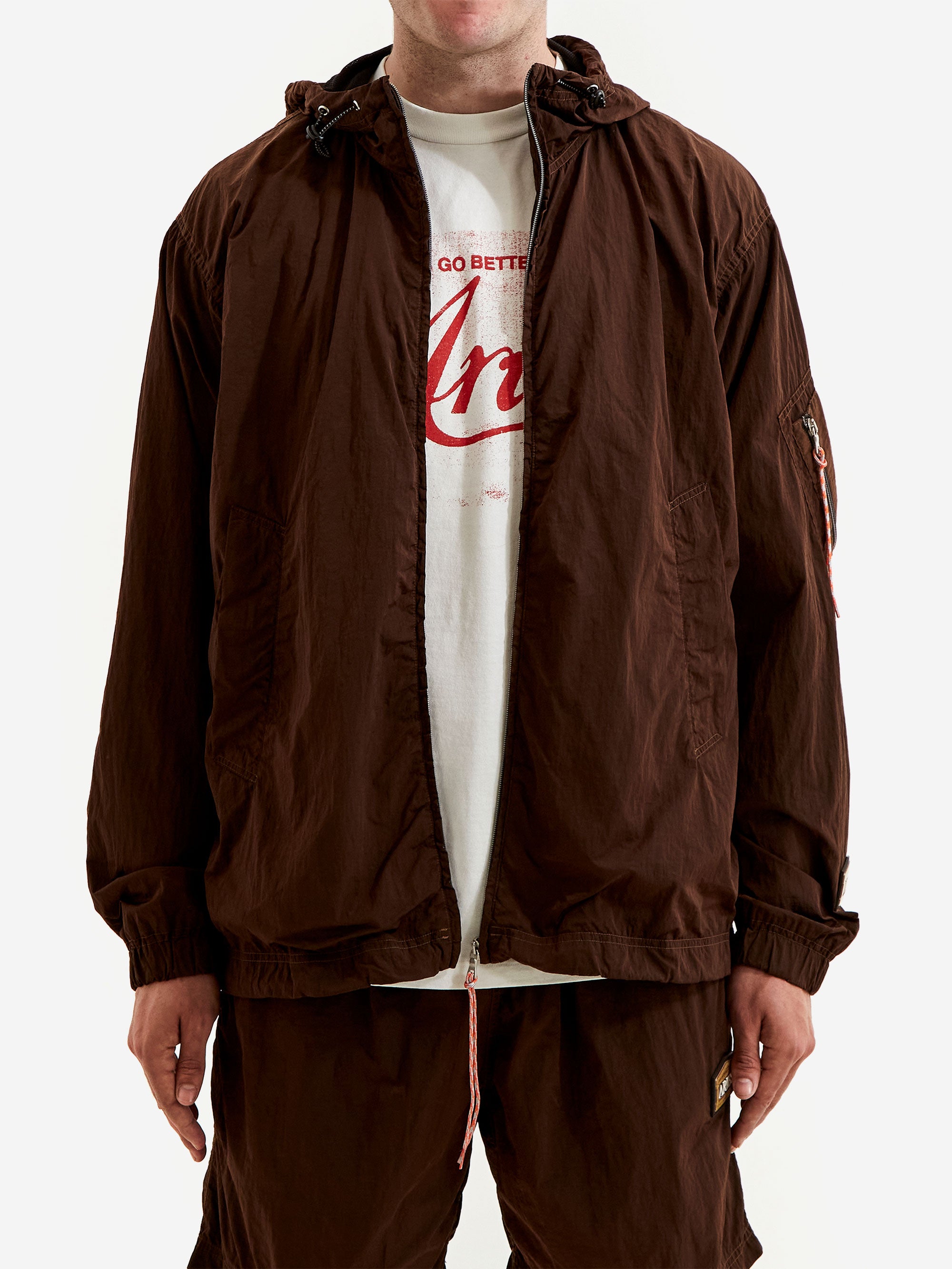 Aries Hooded Windcheater Jacket - Brown – Goodhood