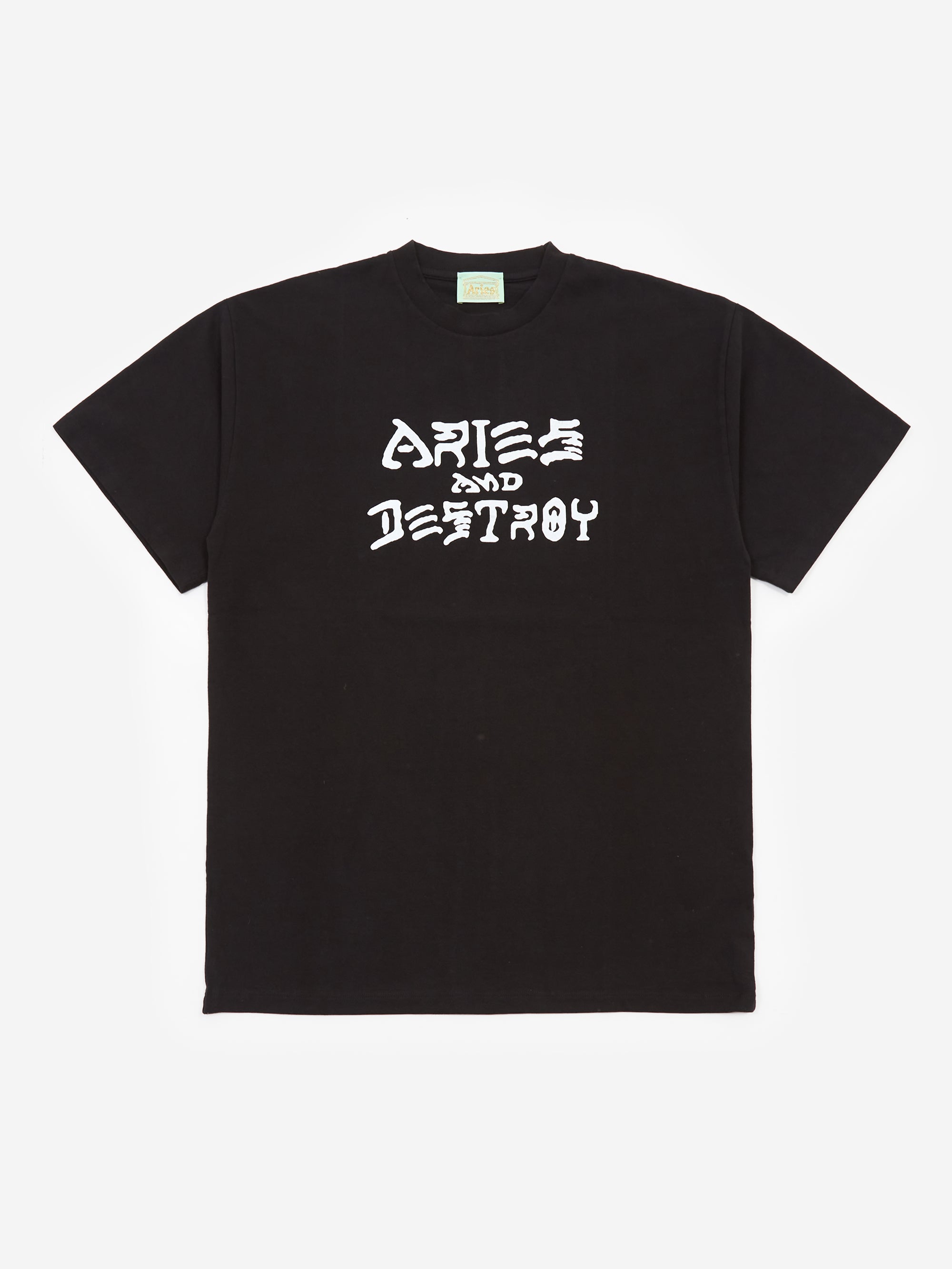 Aries Vintage Aries and Destroy SS Tee - Black – Goodhood