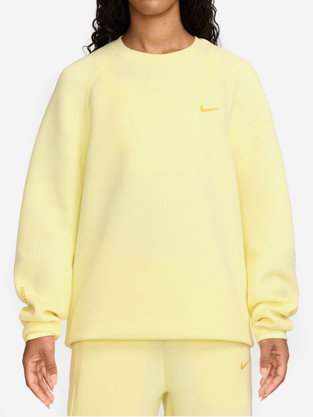 Nike Nocta Tech Fleece Crew - Citron Tint/Vivid Sulfur – Goodhood