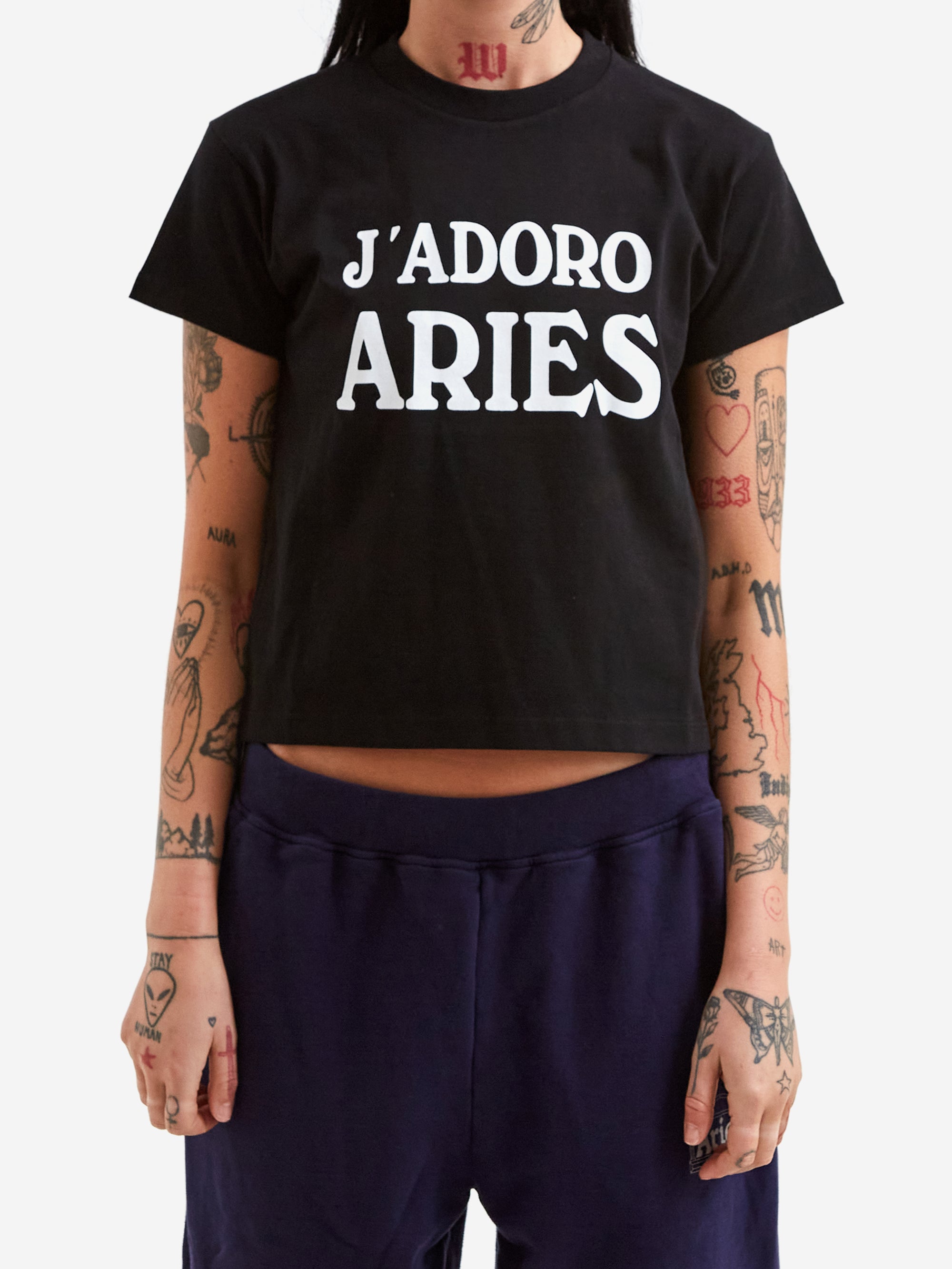 Aries J'adoro Aries SS Tee (Baby Fit) - Black – Goodhood