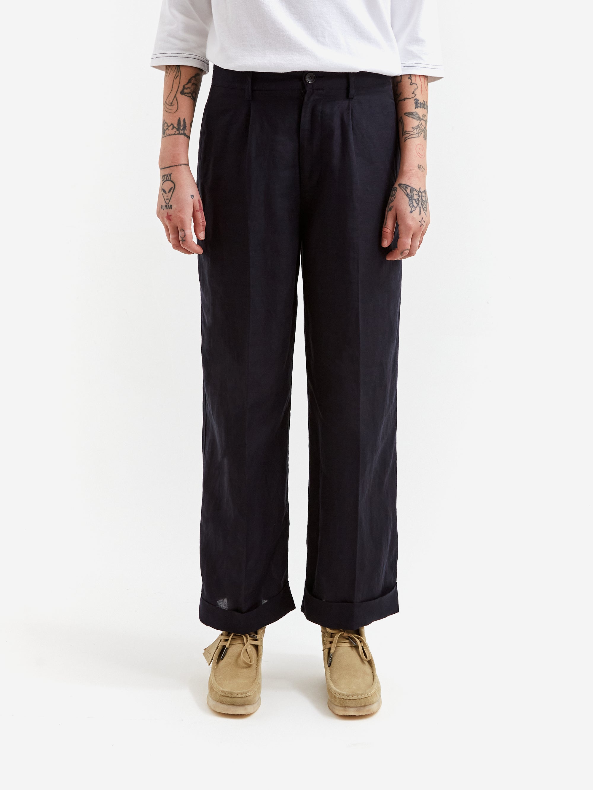 Beams Boy 1 Pleated Slacks - Dark Navy – Goodhood