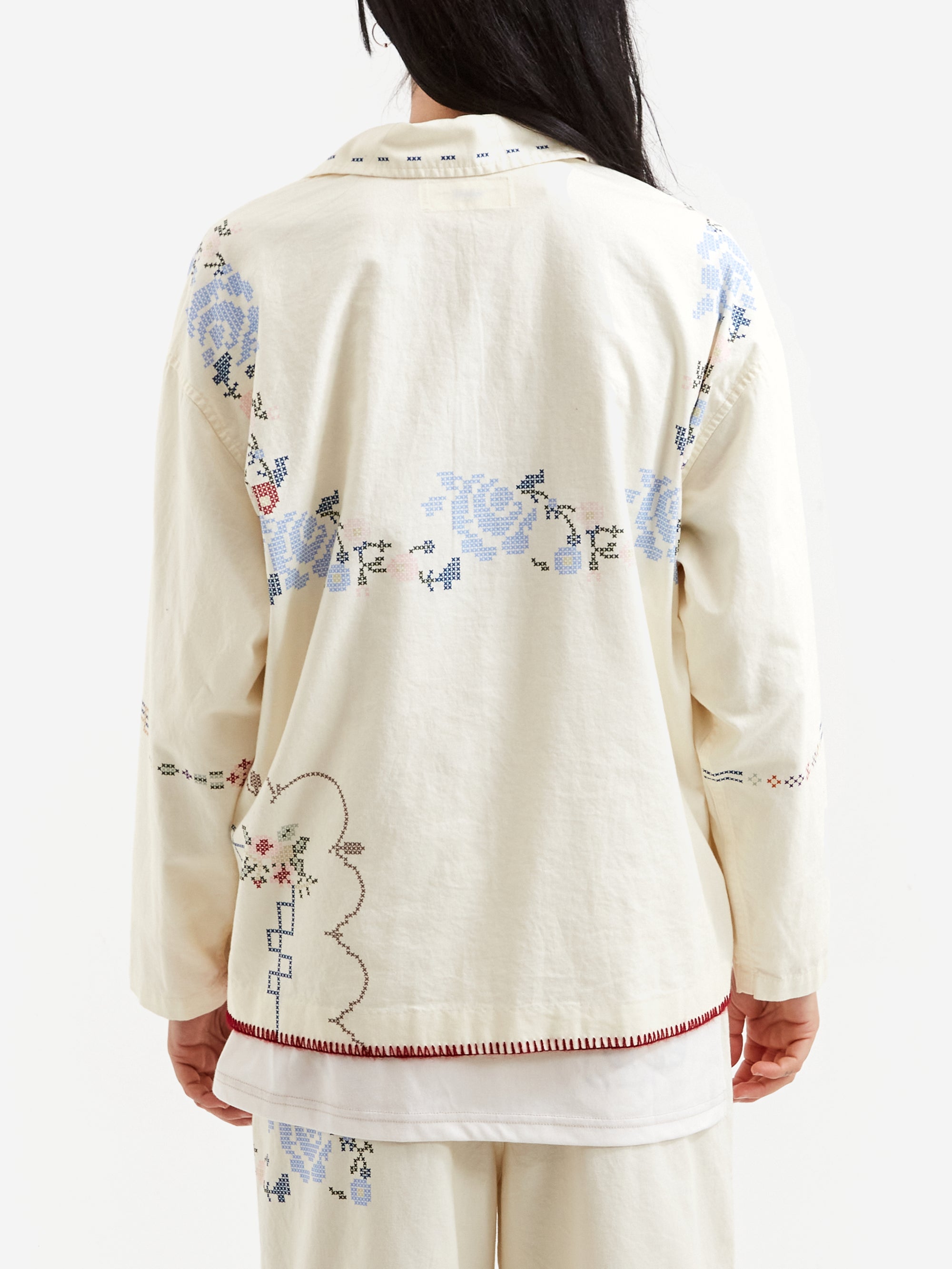 Beams Boy Cross Stitch Print Jacket - Ivory – Goodhood