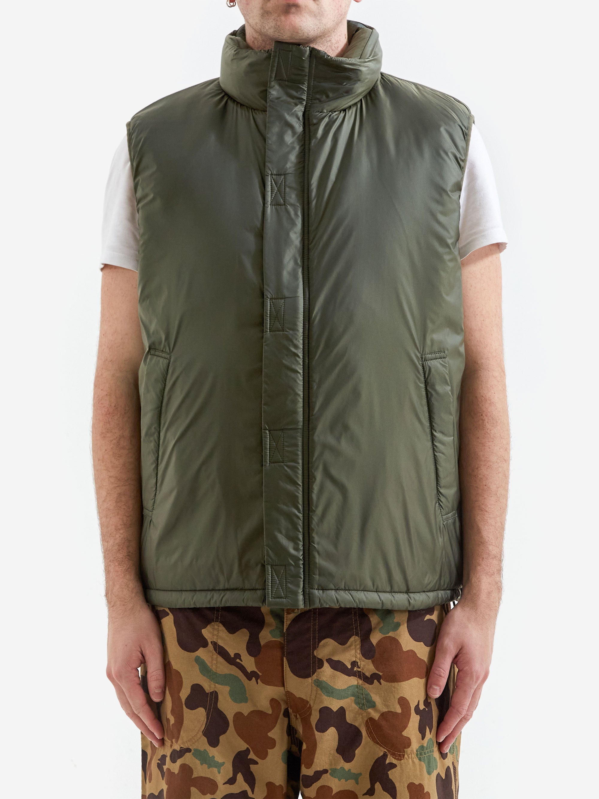 Beams Plus MIL Puff Vest. Ver.2 Ripstop - Olive – Goodhood