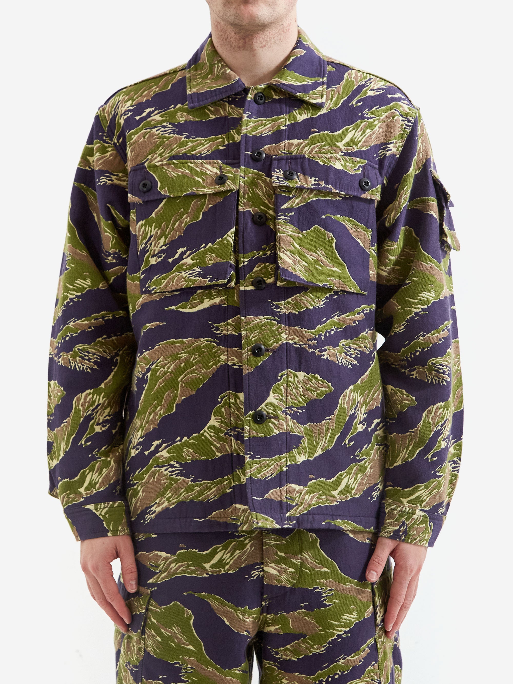 Beams Plus MIL Shacket Tiger Stripe Jacquard - Tiger Stripe – Goodhood