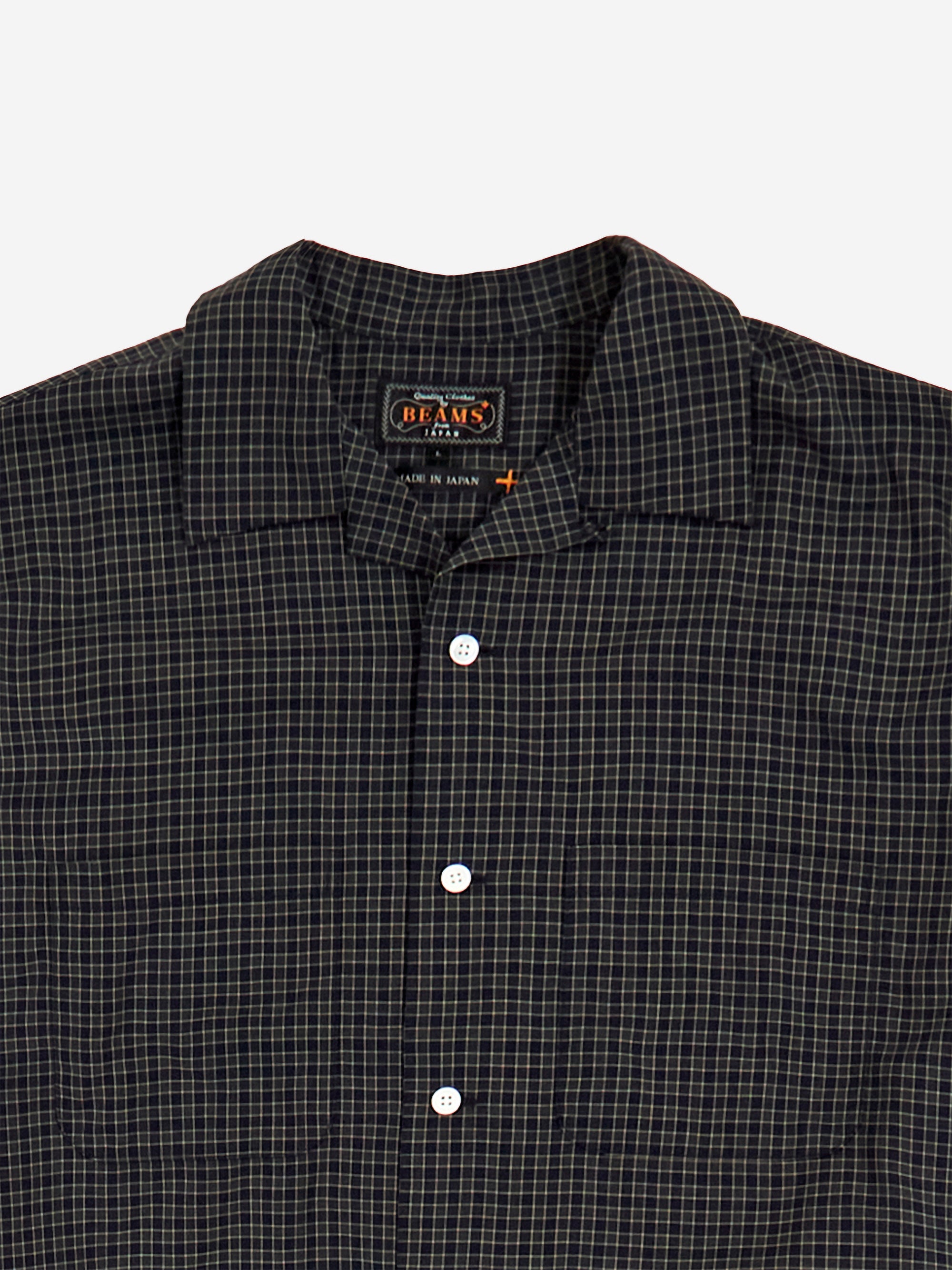 Beams Plus Open Collar Washable Wool Plaid - Green – Goodhood