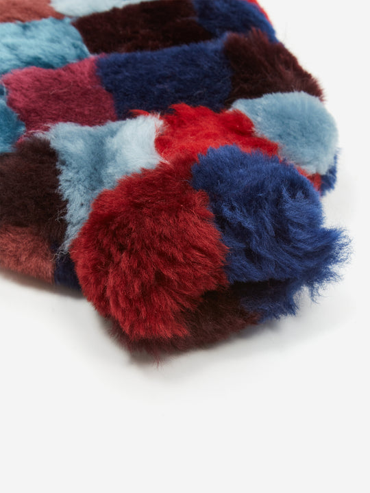 BOCCACCINI Sheepskin Hot Water Bottle - Blue/Red Checkerboard – Goodhood