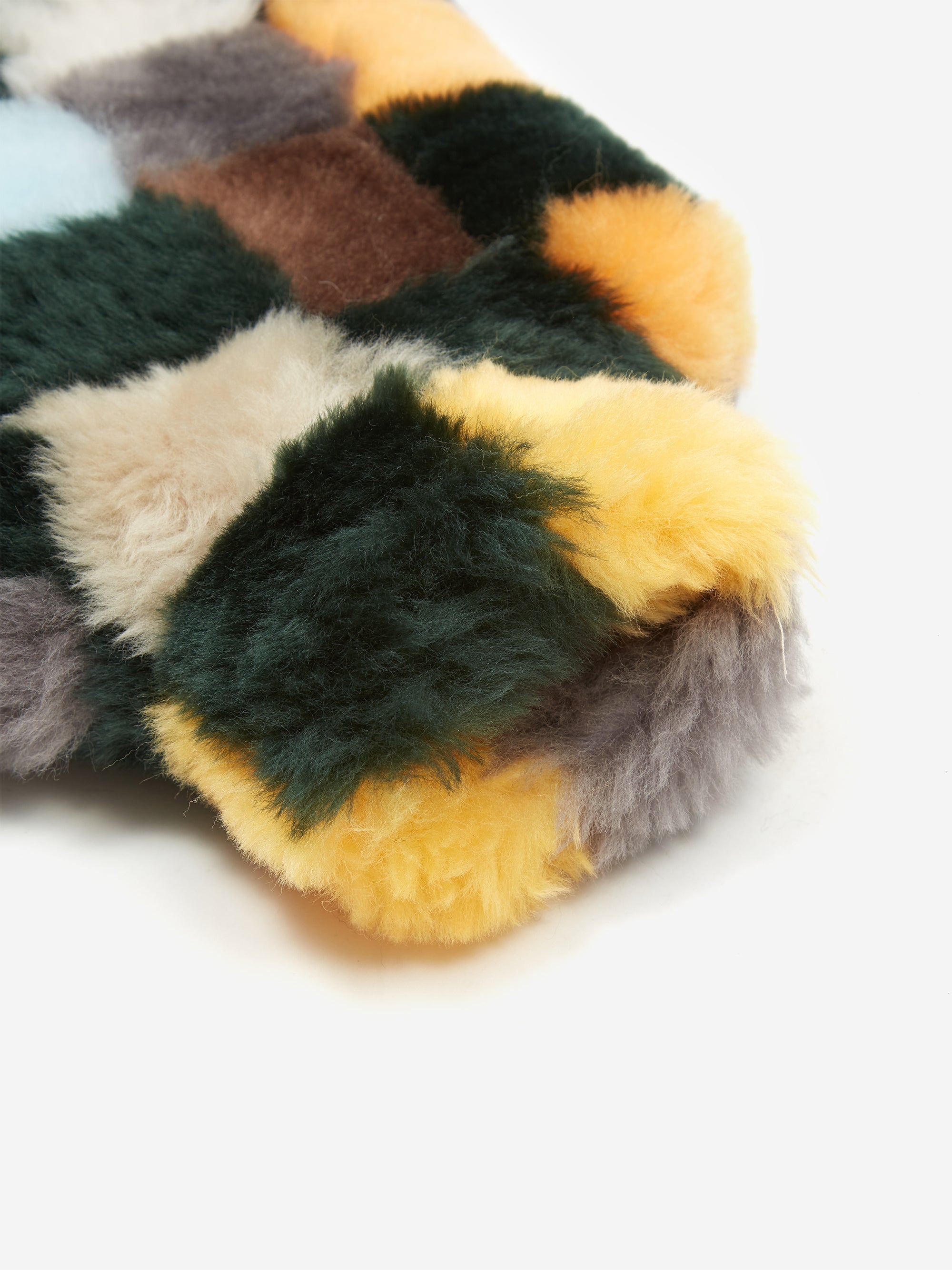 BOCCACCINI Sheepskin Hot Water Bottle - Green/Grey Checkerboard – Goodhood