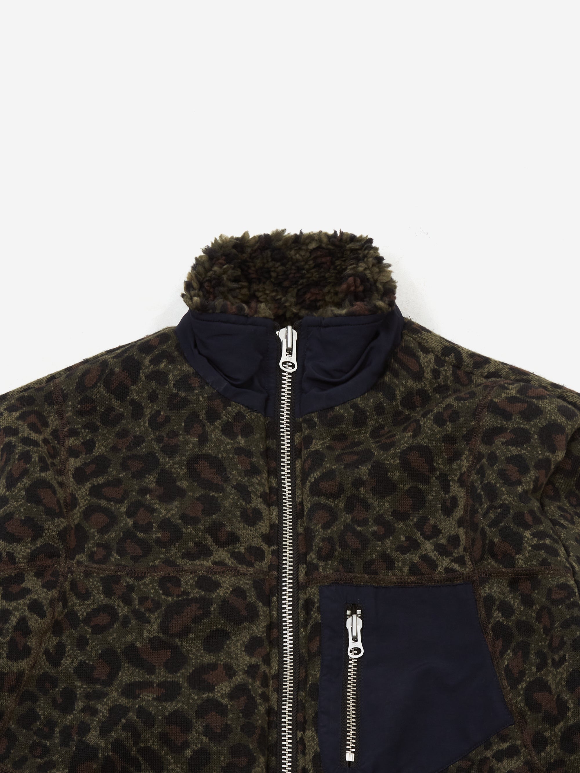 Brain Dead Leopard Reverse Sherpa Jacket - Olive – Goodhood