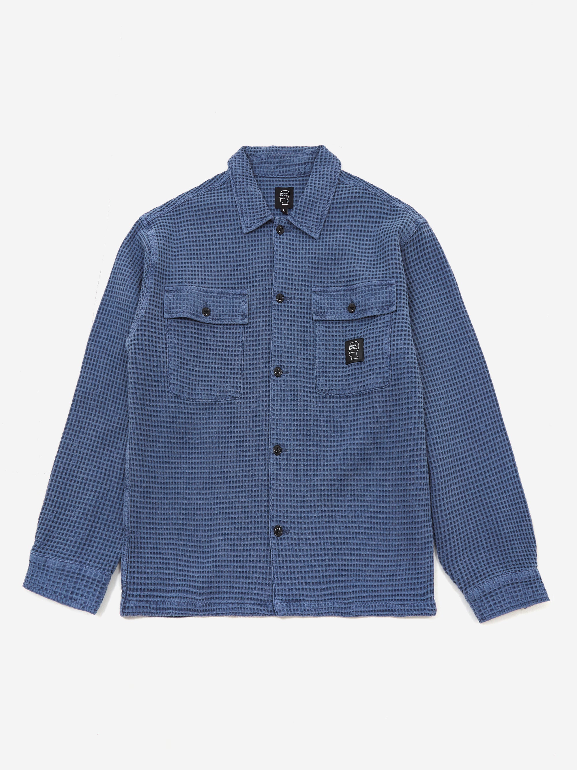 Brain Dead Waffle Button Front Shirt - Blueberry – Goodhood