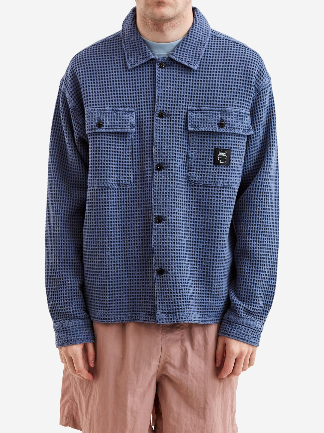 Brain Dead Waffle Button Front Shirt - Blueberry – Goodhood