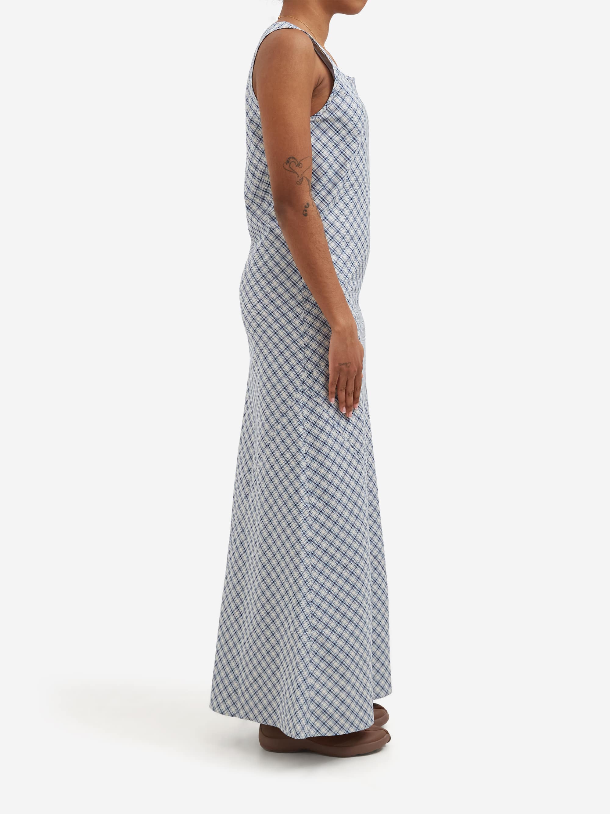 Baserange Larva Dress - Blue Check – Goodhood