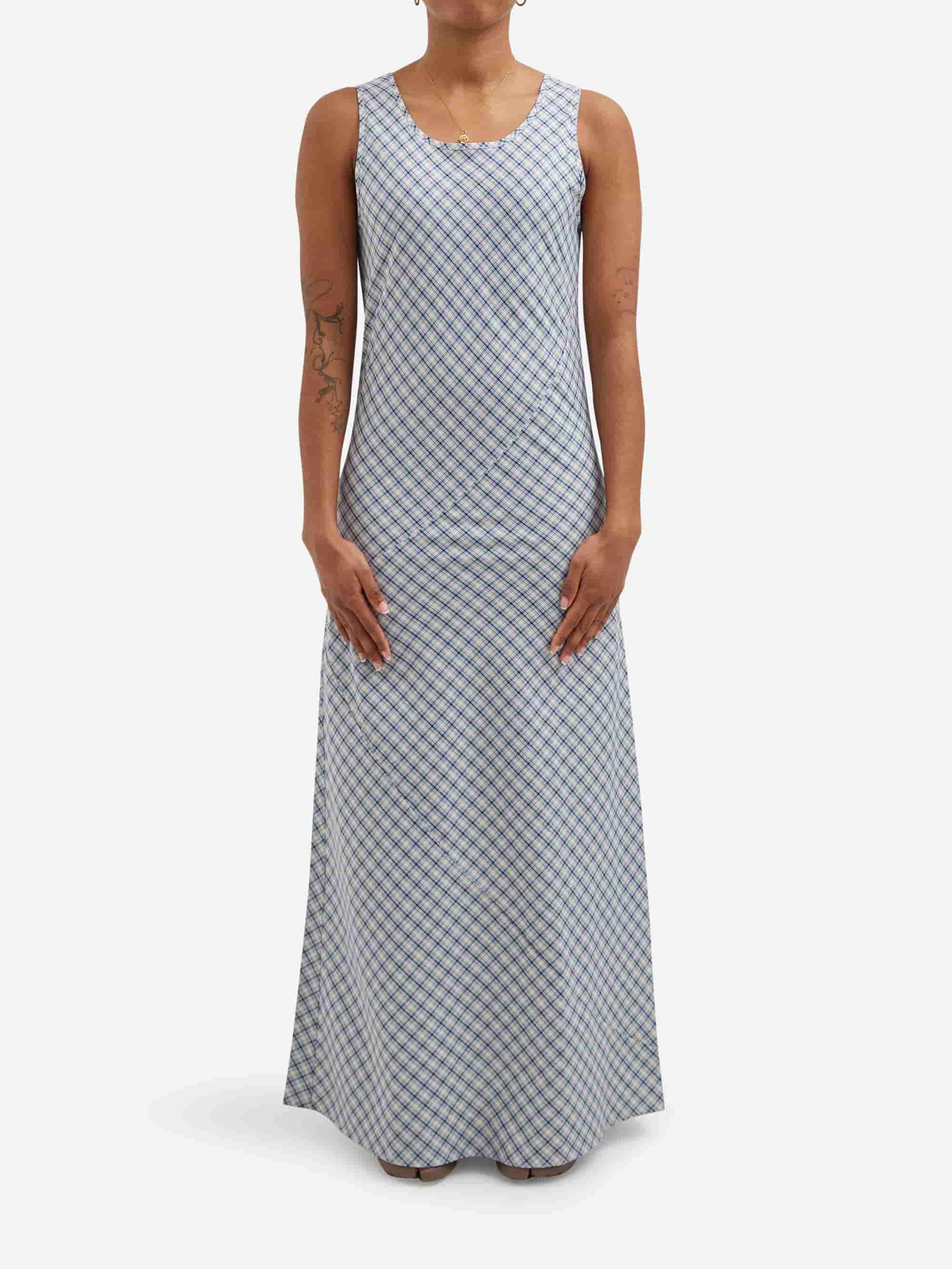 Baserange Larva Dress - Blue Check – Goodhood