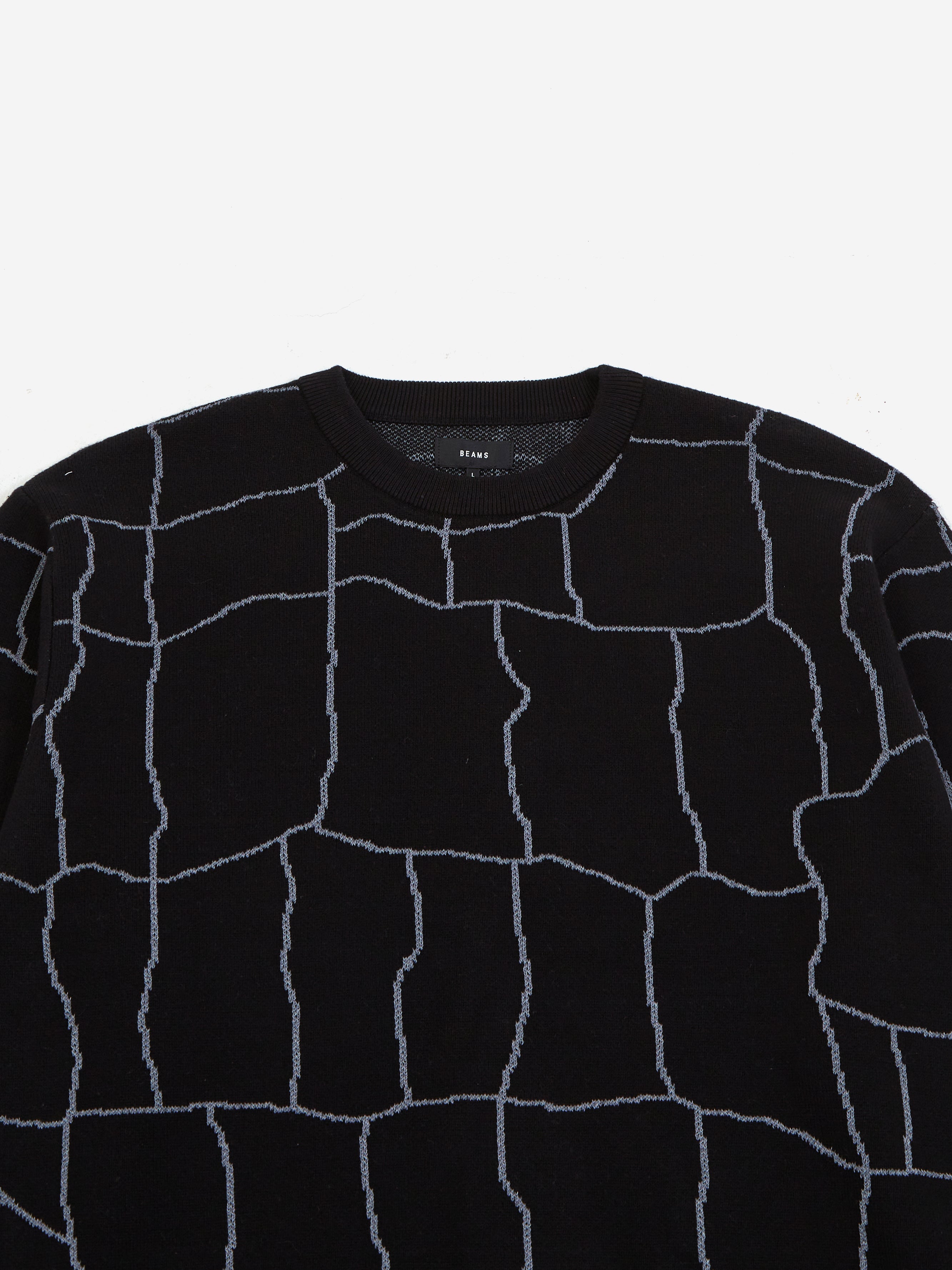 Beams 12g Spider Web Crew Knit - Black – Goodhood