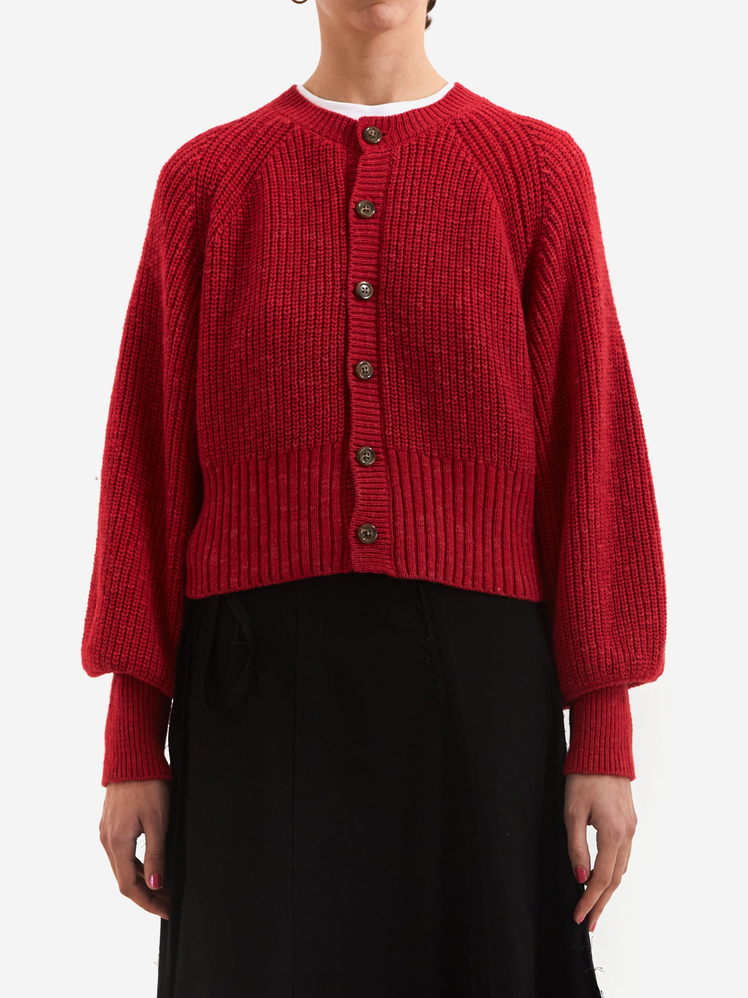 Beams Boy Elbow Parachute Cardigan - Red – Goodhood