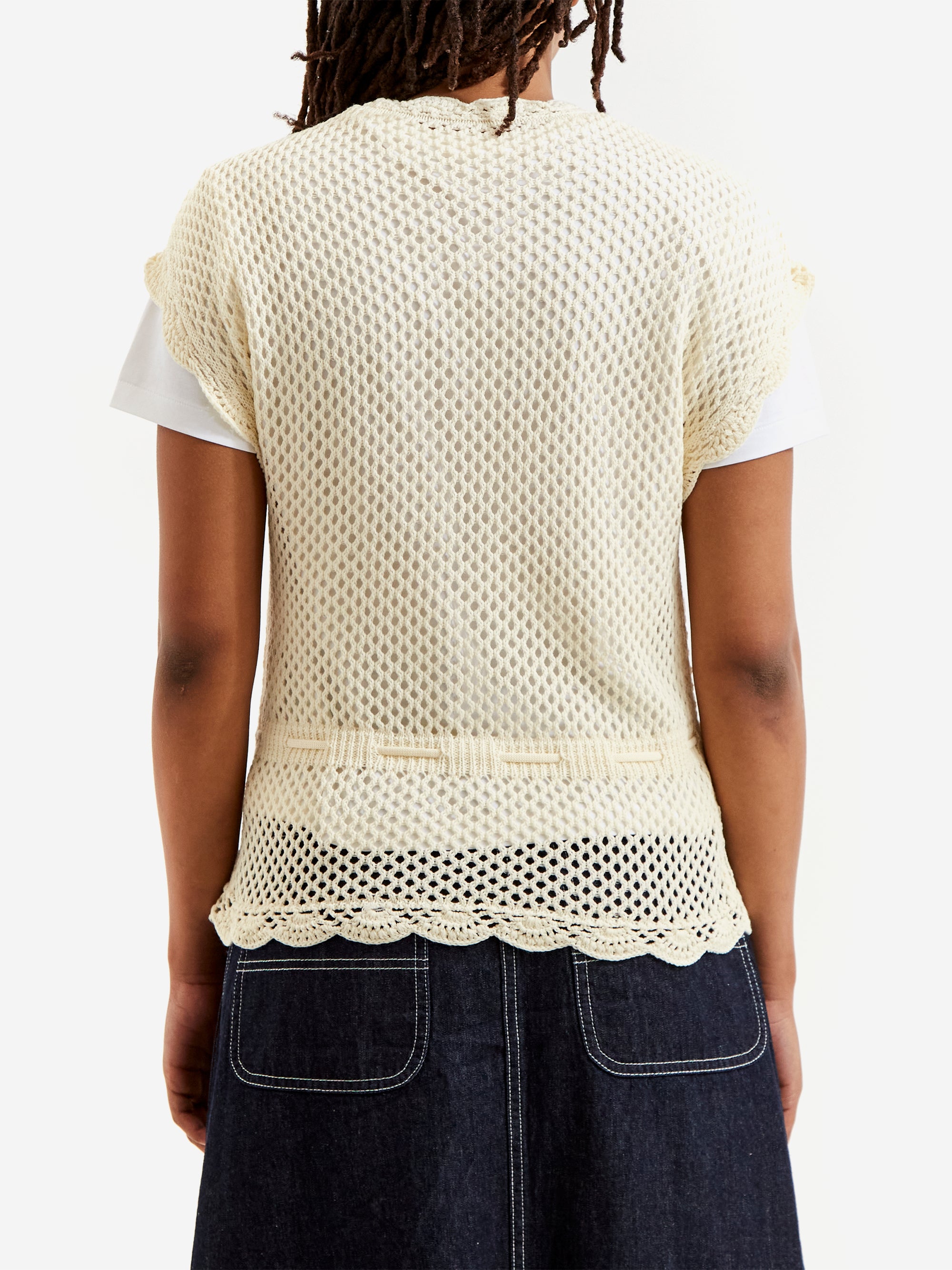 Beams Boy Fishnet Vest - Ivory – Goodhood