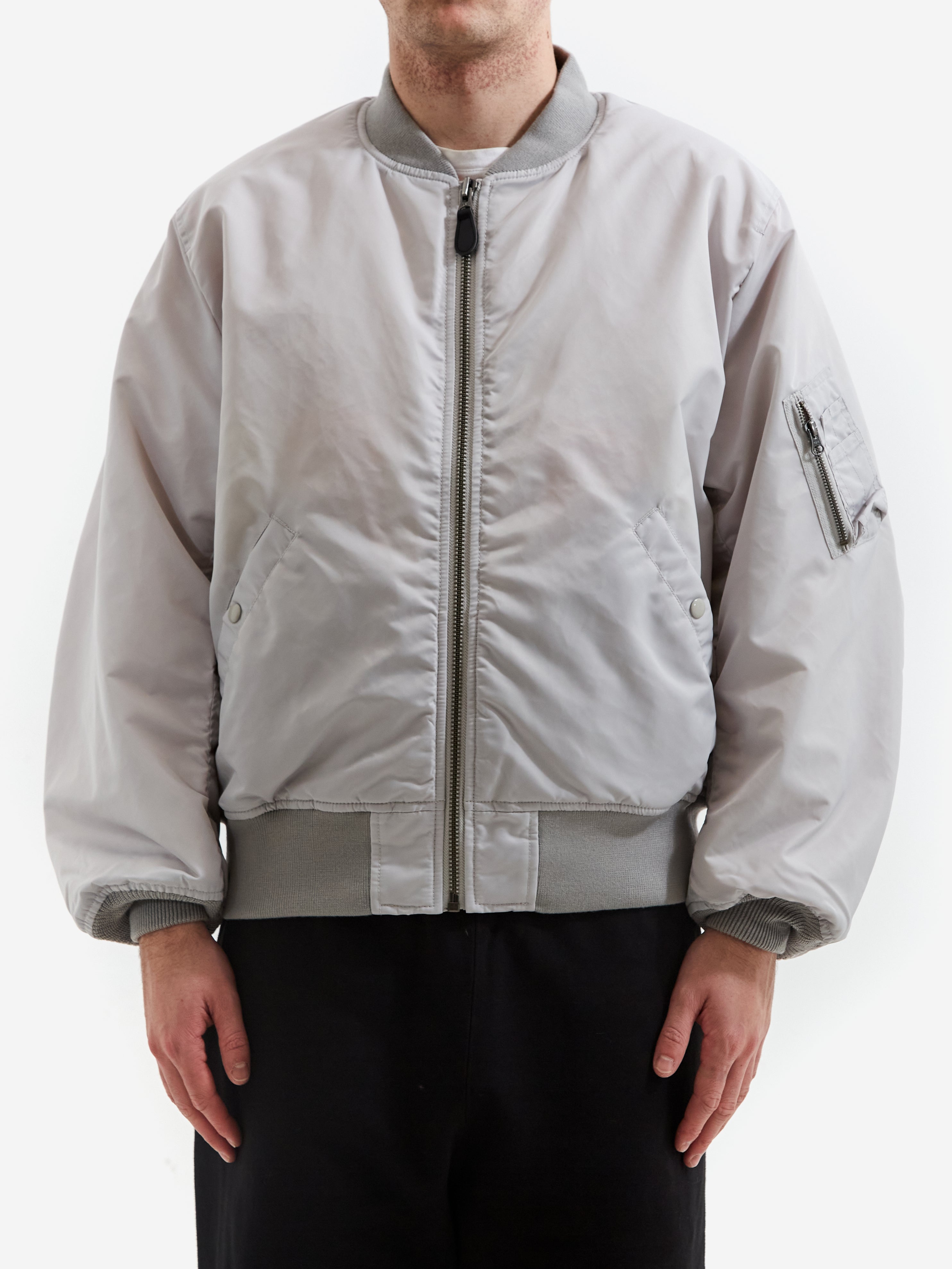 Beams Mil Type MA-1 Puff Bomber Jacket - Silver – Goodhood