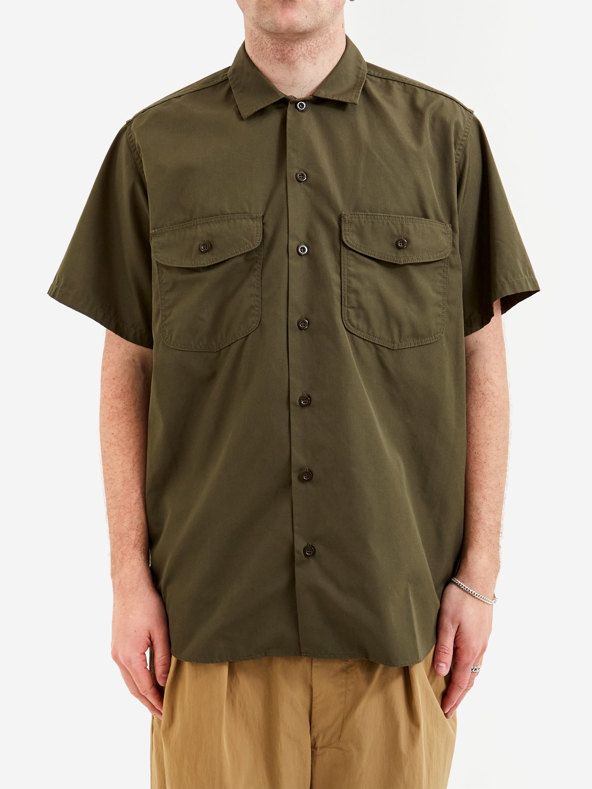 Beams Plus Work Classic-Fit T/C Twill - Olive – Goodhood