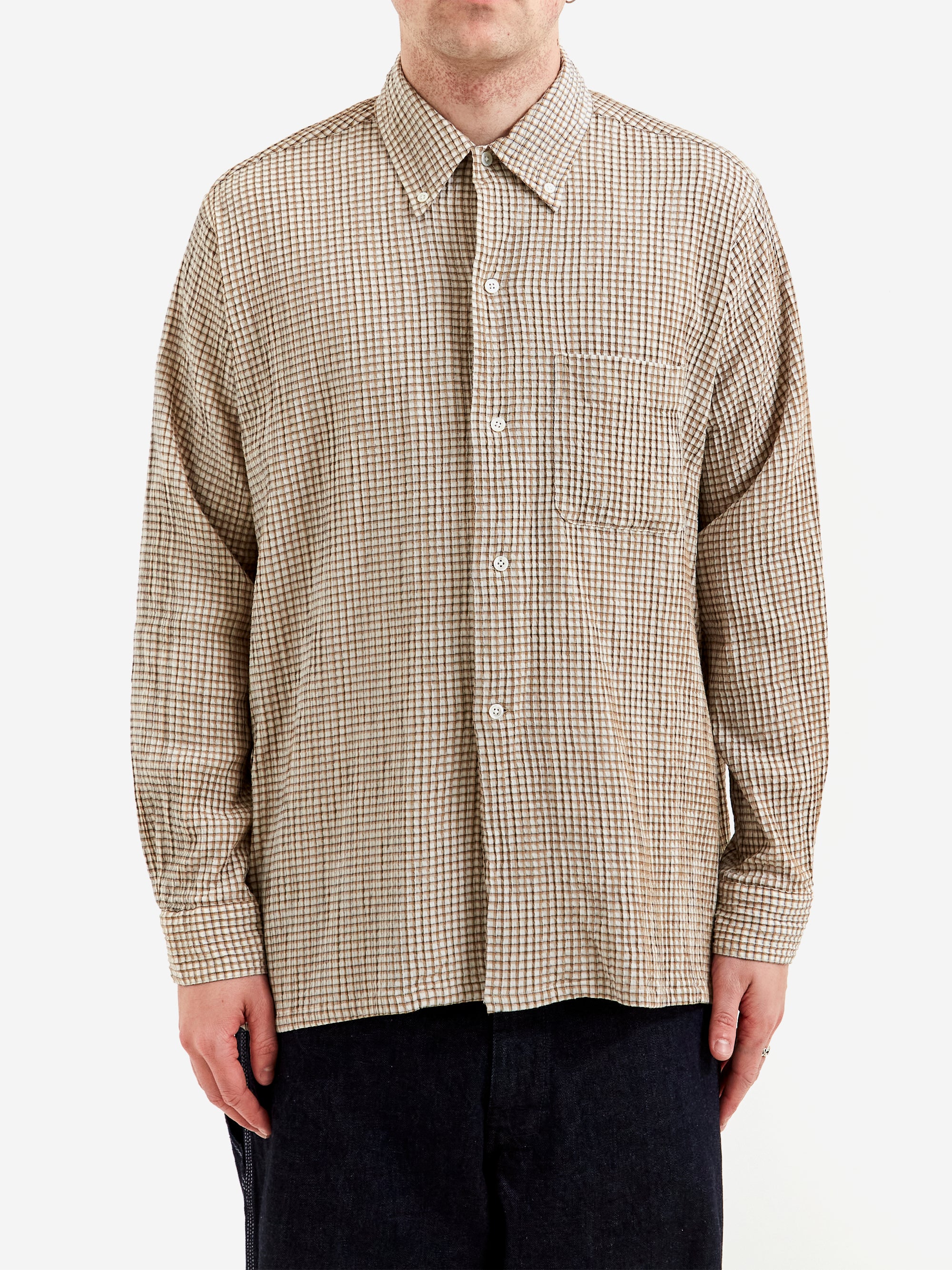 Beams Plus Open B.D. Plaid - Beige – Goodhood