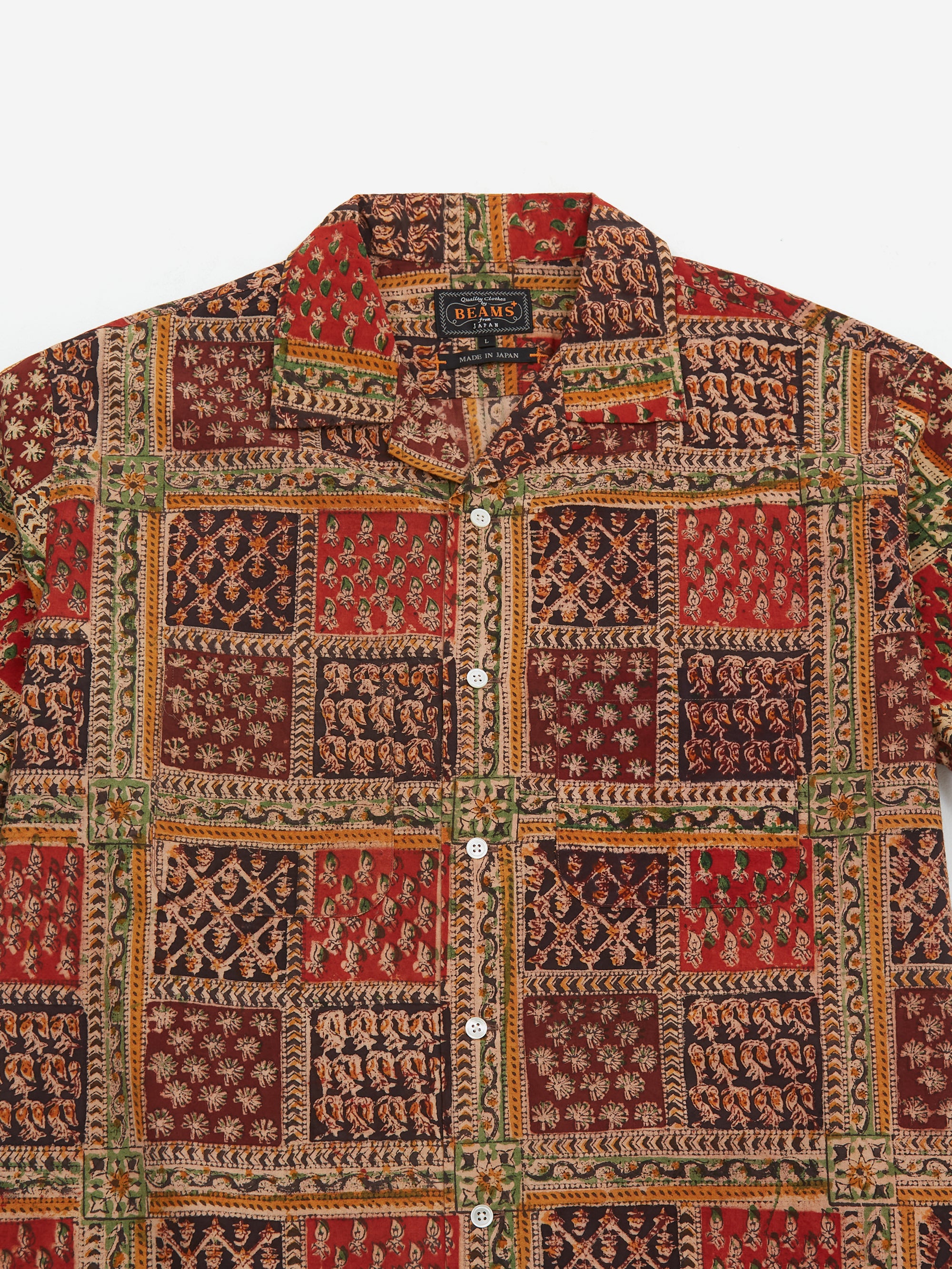 Beams Plus Open Collar Block Print Plant Shirt - Plant – Goodhood
