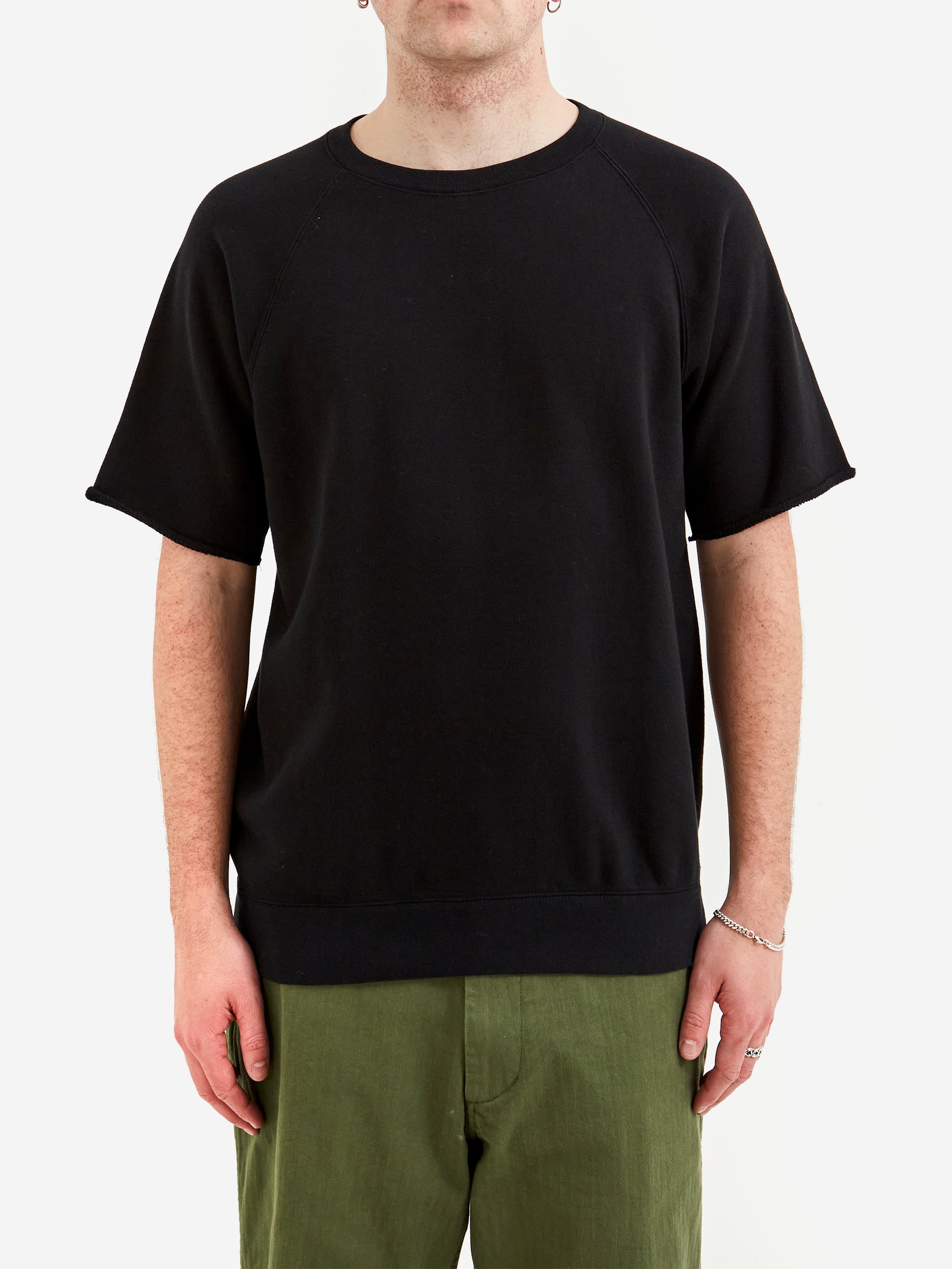 Beams Plus Sweat Short Sleeve Cut-Off - Black – Goodhood