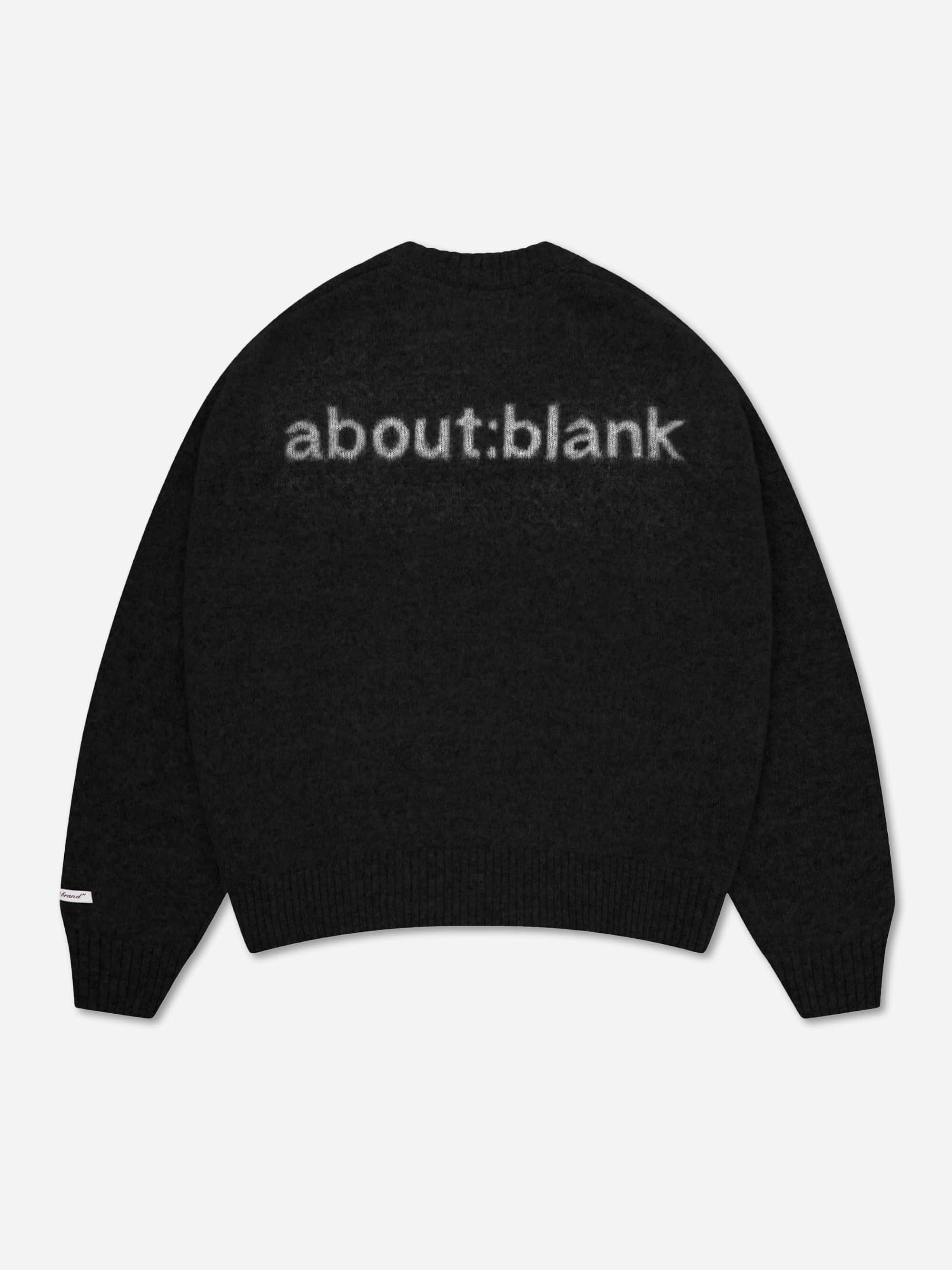 about:blank Mohair Knitted Logo Crewneck - Black/Ecru – Goodhood