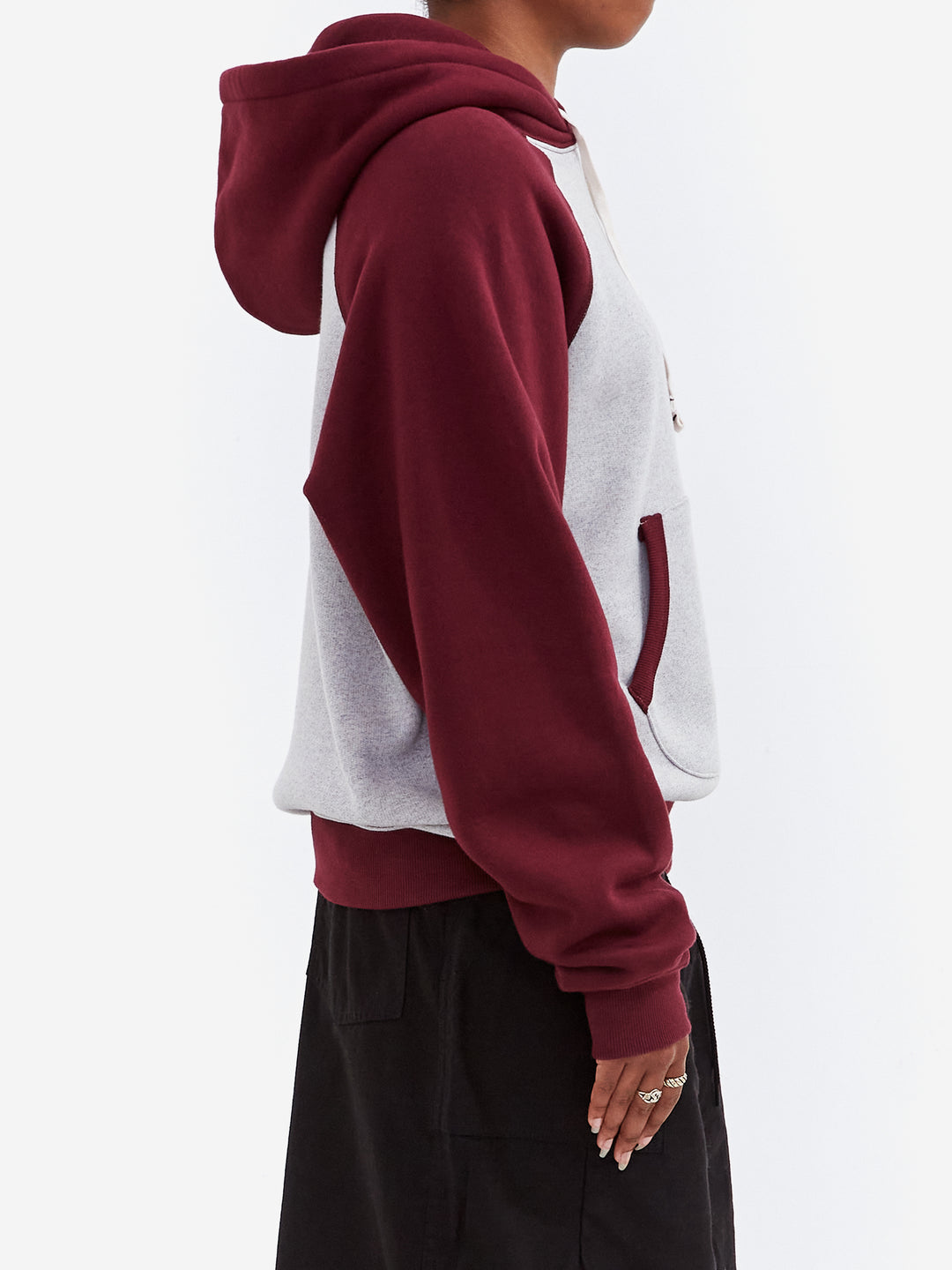 Brain Dead Fleece Logo Head Raglan Hoodie - Oatmeal Maroon – Goodhood