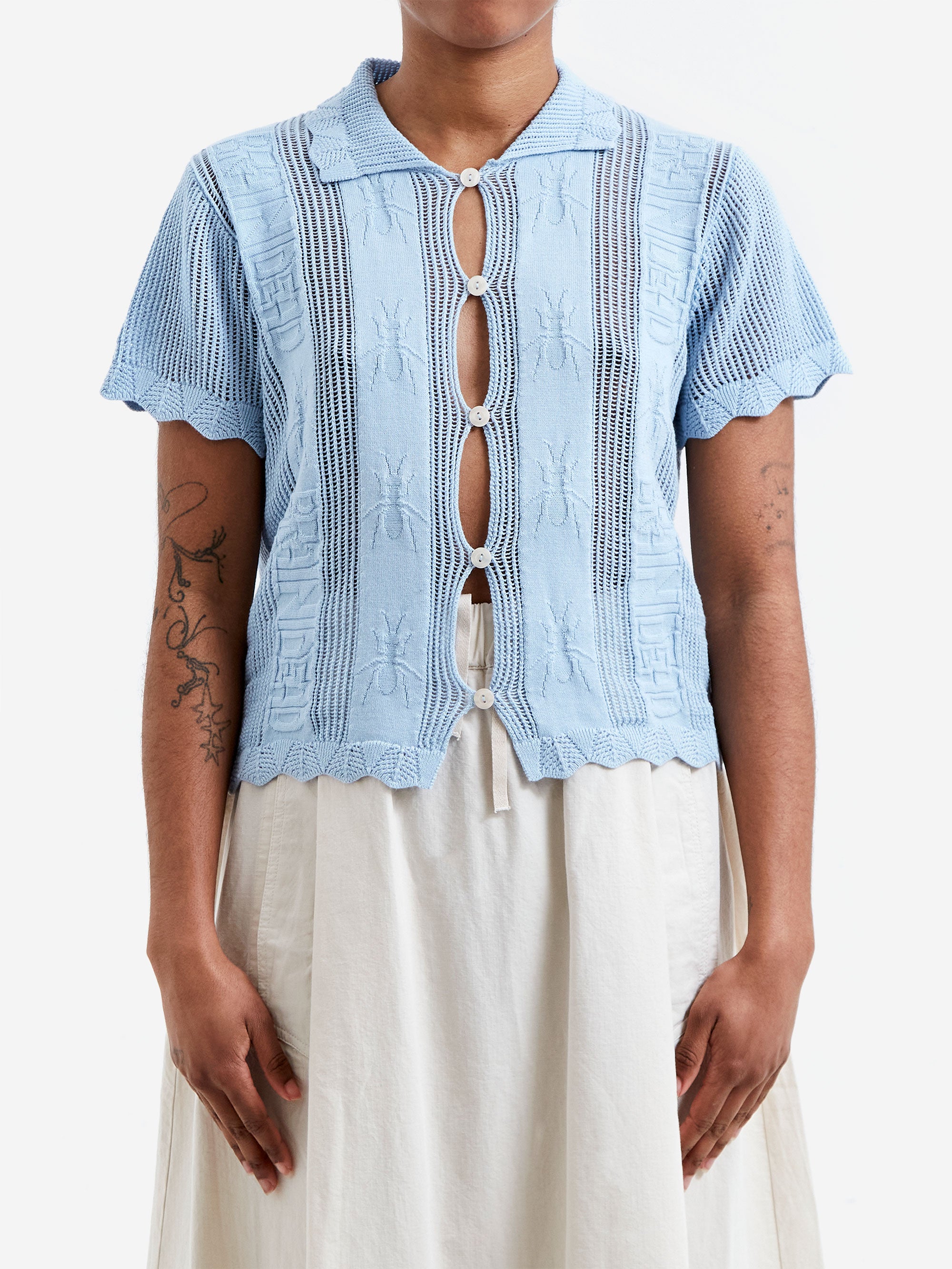 Brain Dead Translucent Doily Top W - Light Blue – Goodhood