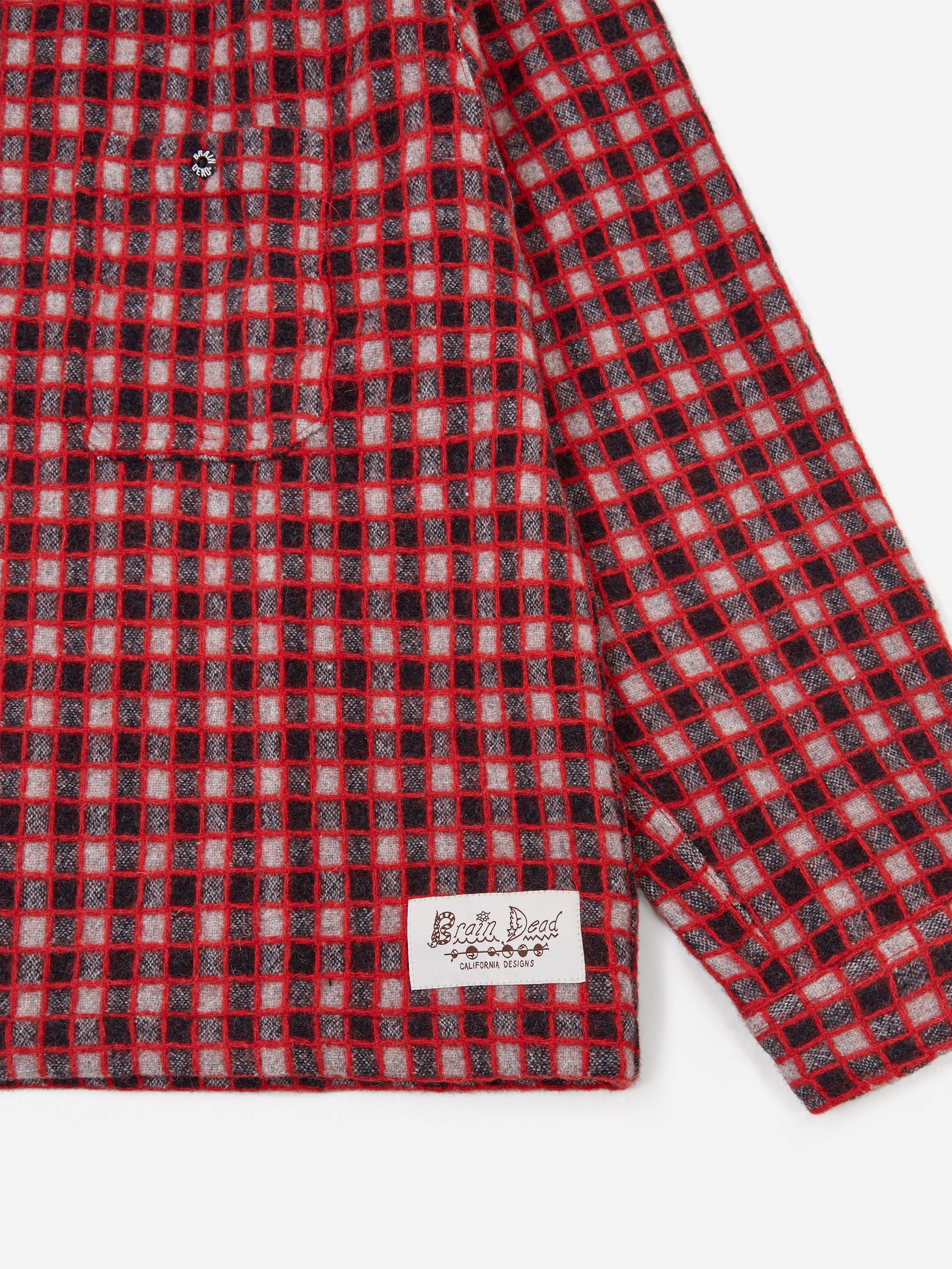 Brain Dead Check Mate Flannel Zip Shirt - Black – Goodhood