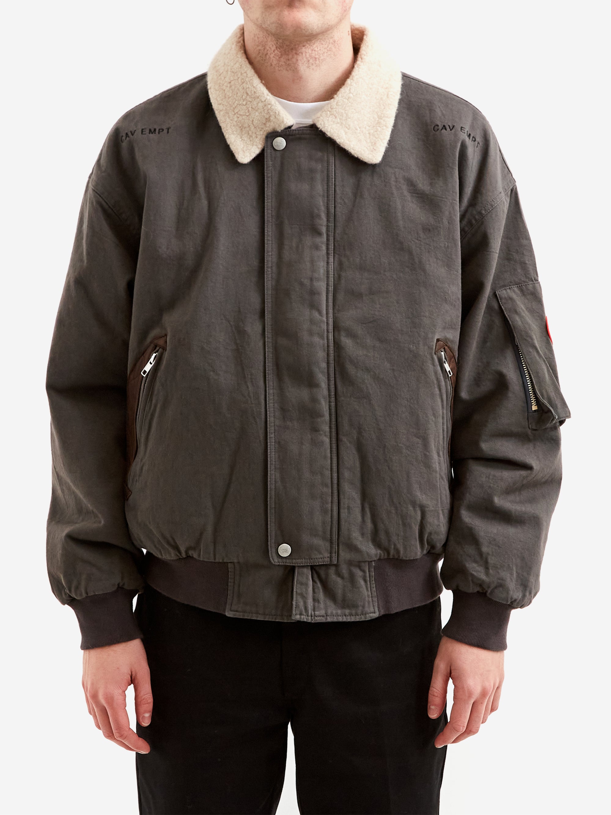 C.E Cav Empt Wool Boa Inner Zip Jacket - Charcoal – Goodhood