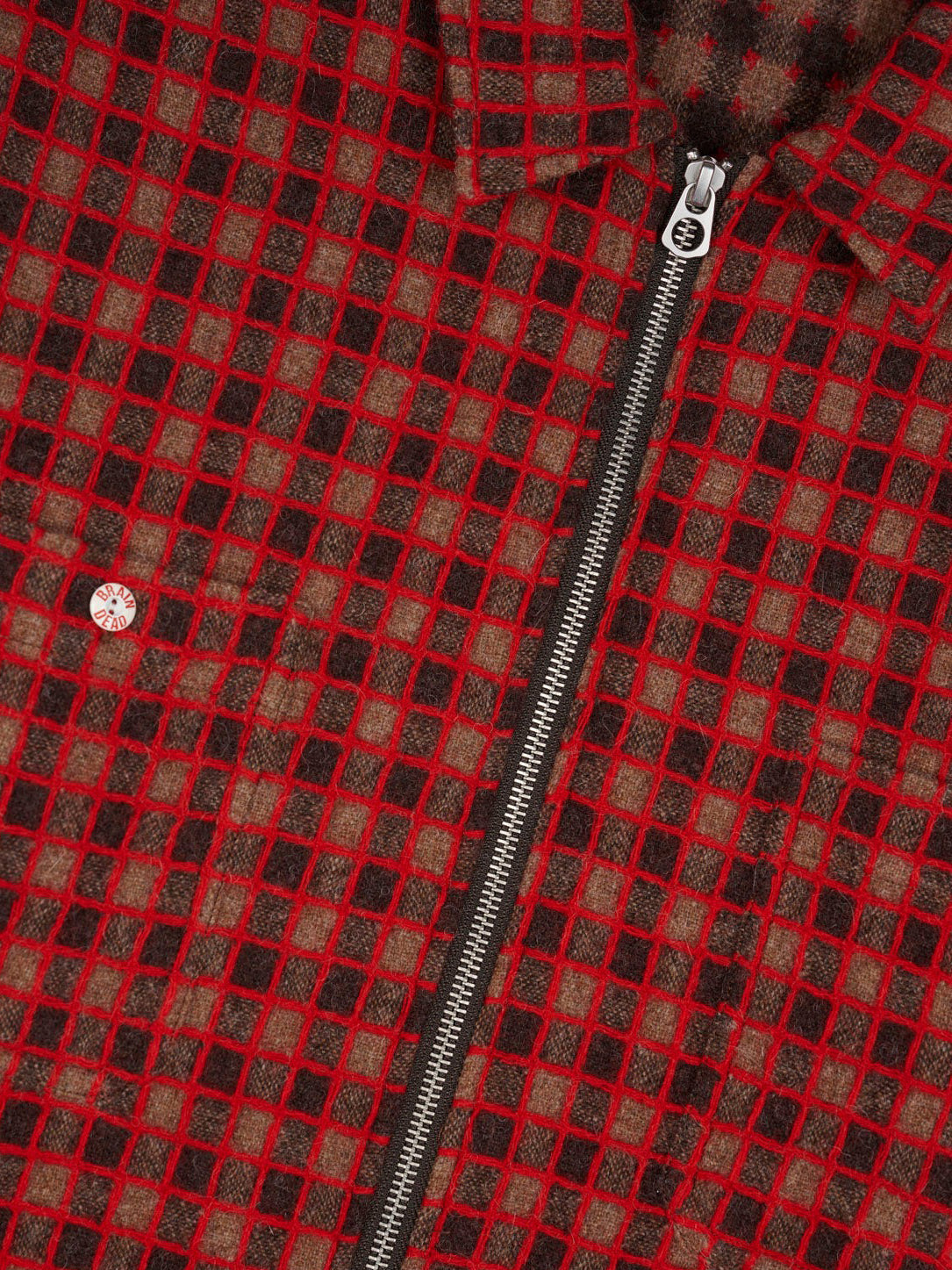 Brain Dead Check Mate Flannel Zip Shirt - Brown – Goodhood