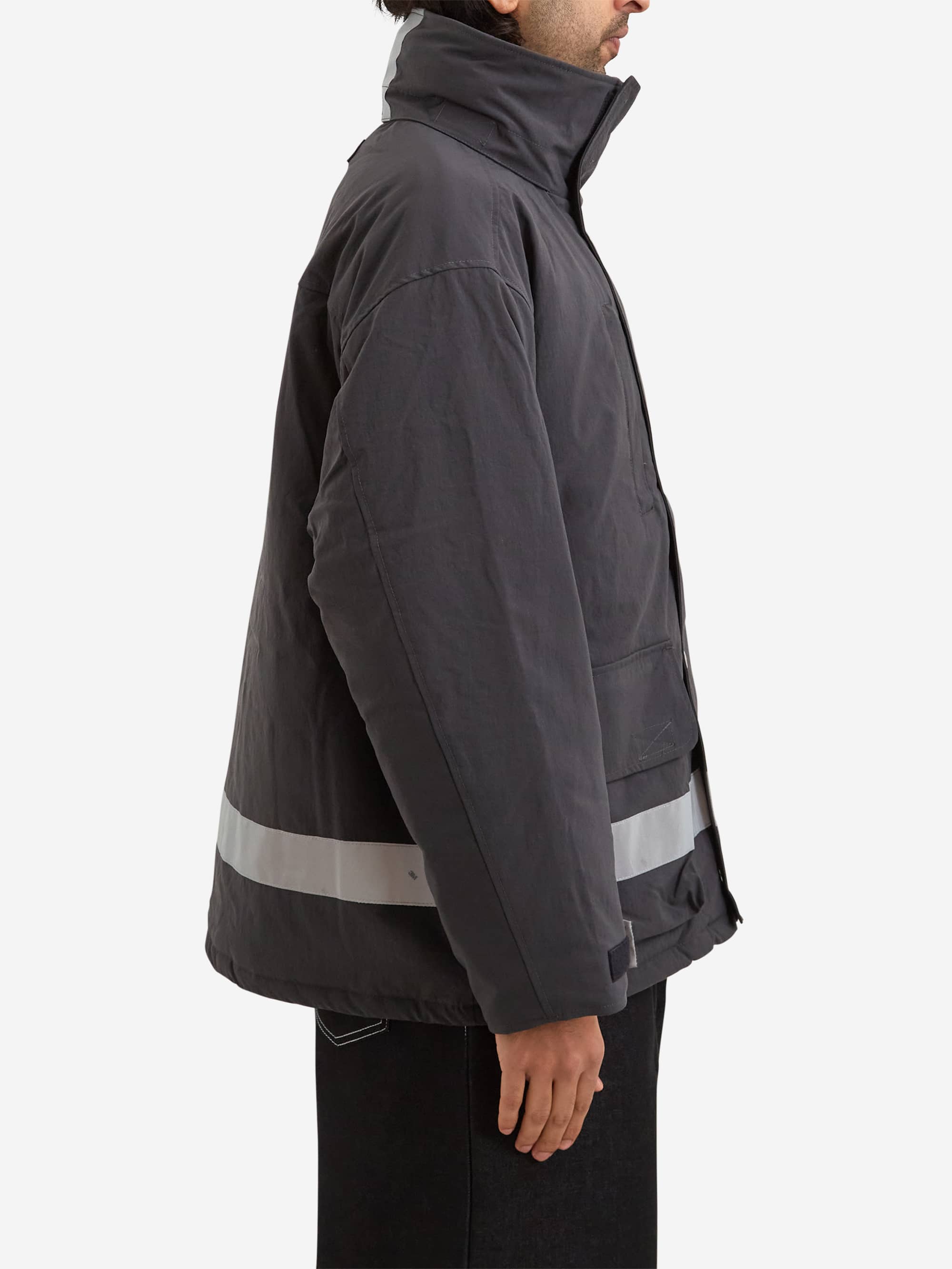 C.E Cav Empt Reflective Tape Watch Jacket - Charcoal – Goodhood