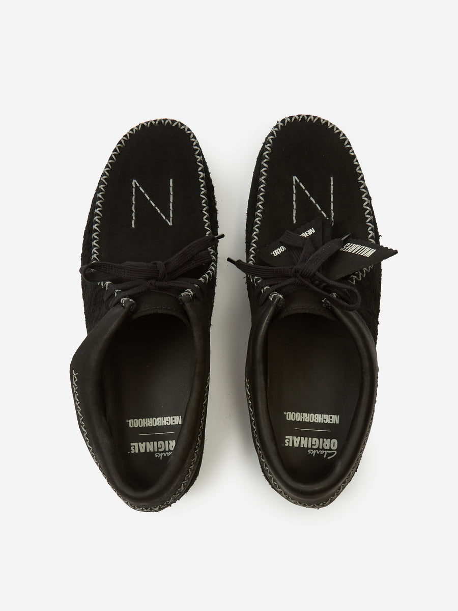 Clarks x Neighborhood Wallabee NBHD - Black Suede – Goodhood