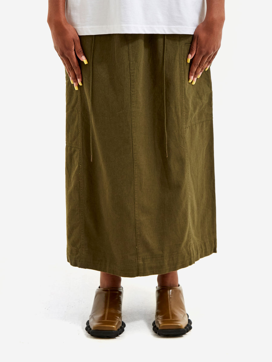 Damson Madder Vika Utility Midi Skirt - Olive – Goodhood