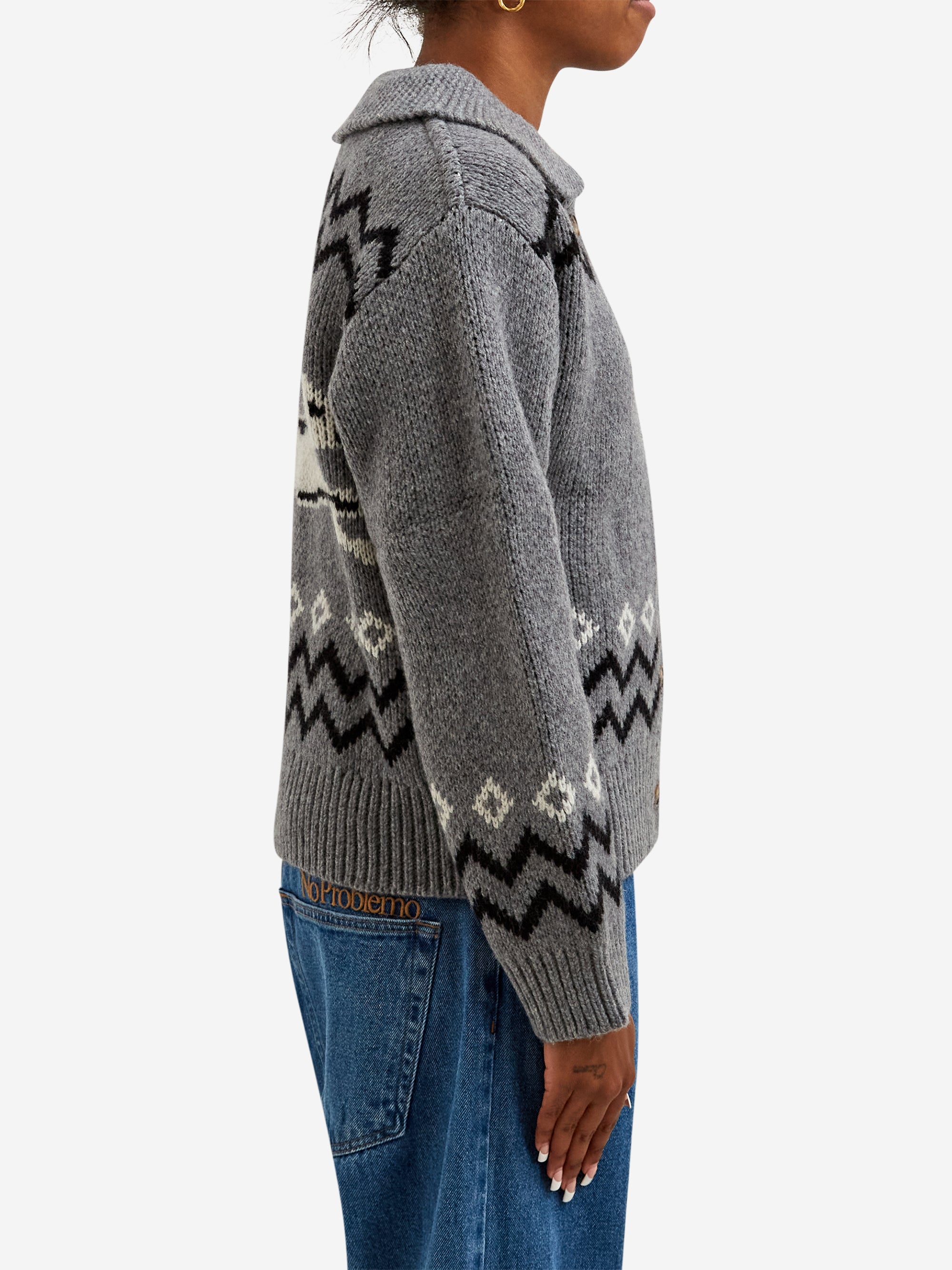 Damson Madder Cecily Collar Cardigan - Bunny Intarsia – Goodhood