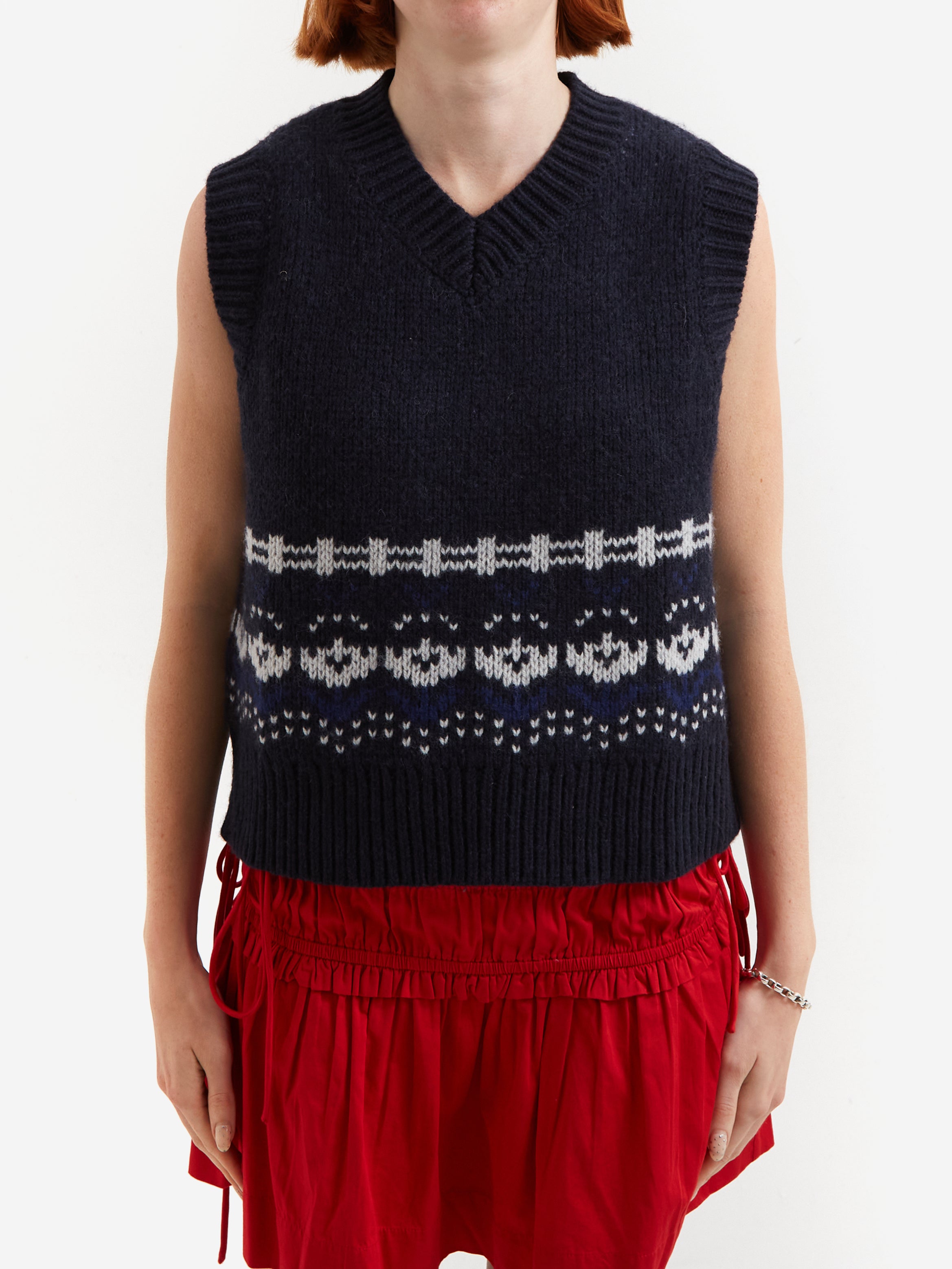 Damson Madder Rhona Lambswool Tank - Navy House – Goodhood