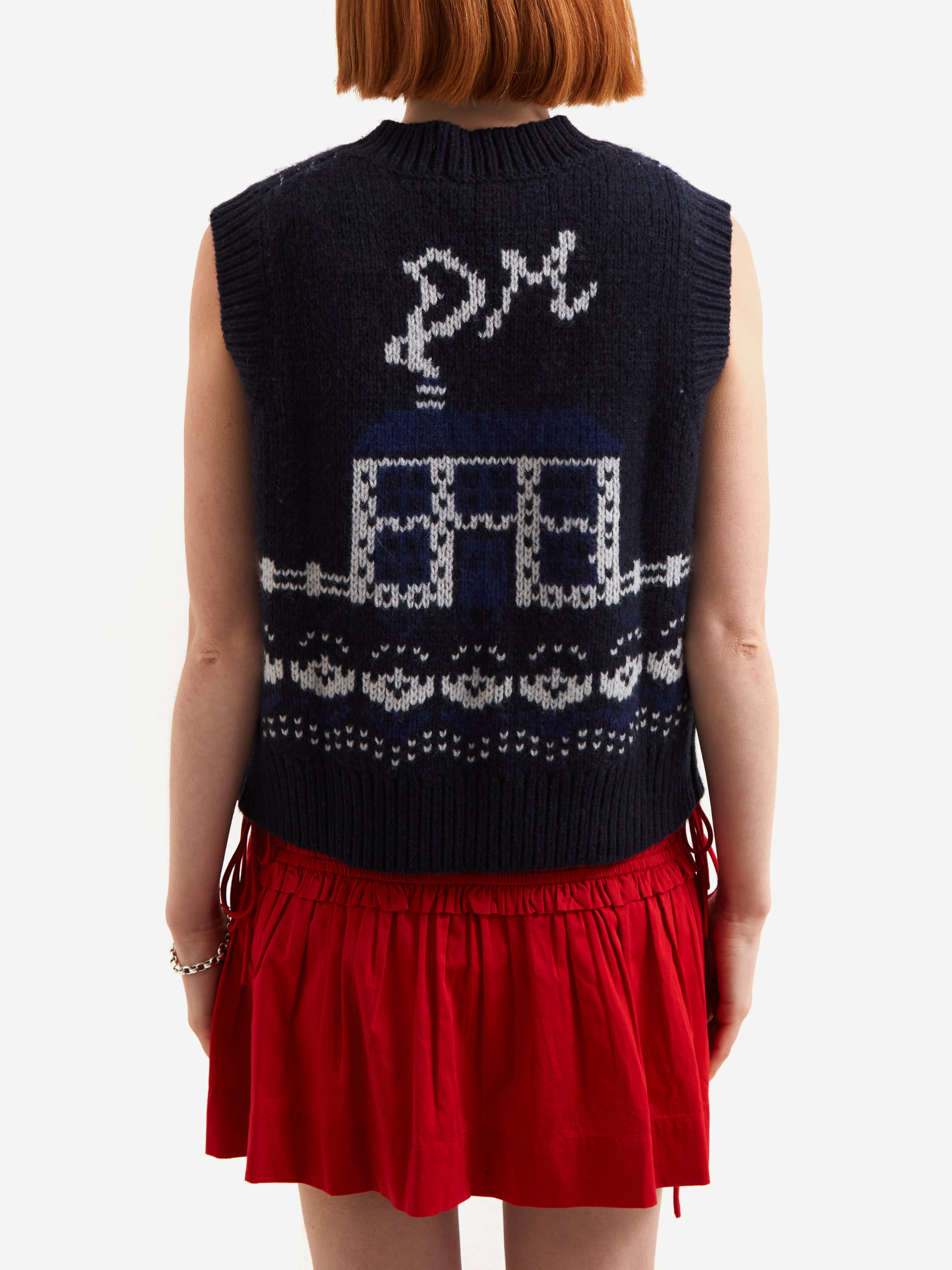 Damson Madder Rhona Lambswool Tank - Navy House – Goodhood