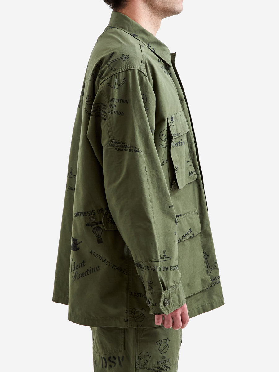 Engineered Garments BDU Jacket - Olive Graffiti – Goodhood