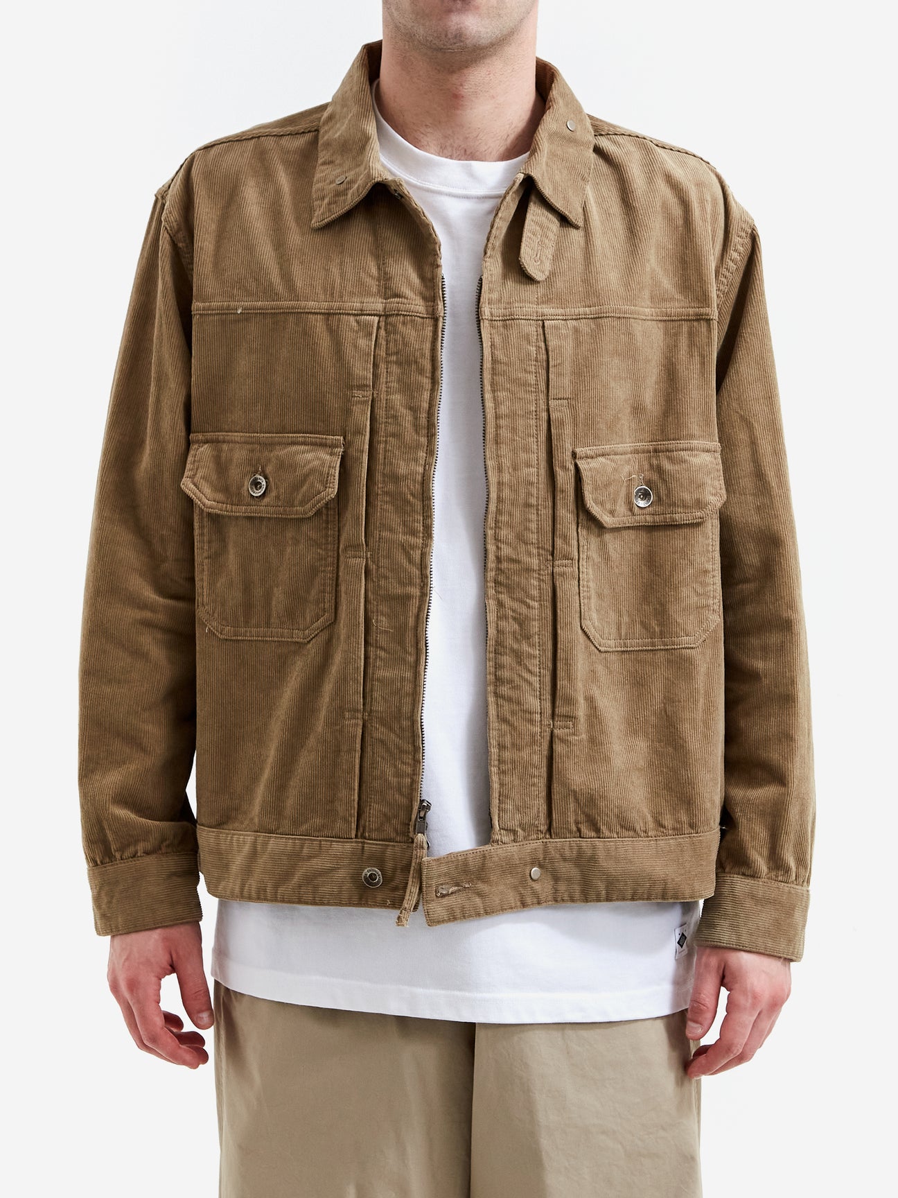 Engineered Garments Trucker Jacket - Khaki Corduroy – Goodhood