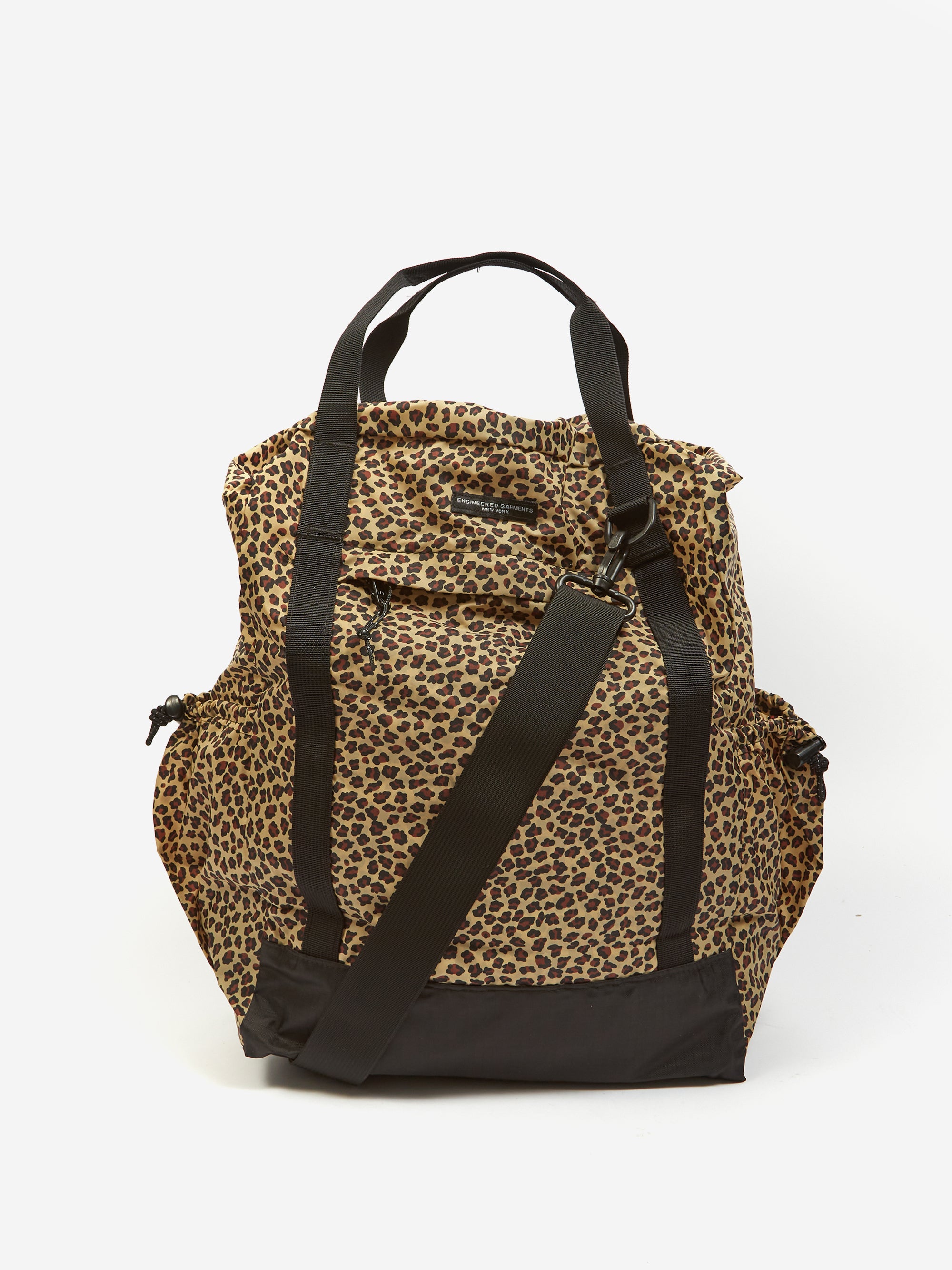 Engineered Garments UL 3 Way Bag - Khaki Leopard Print – Goodhood