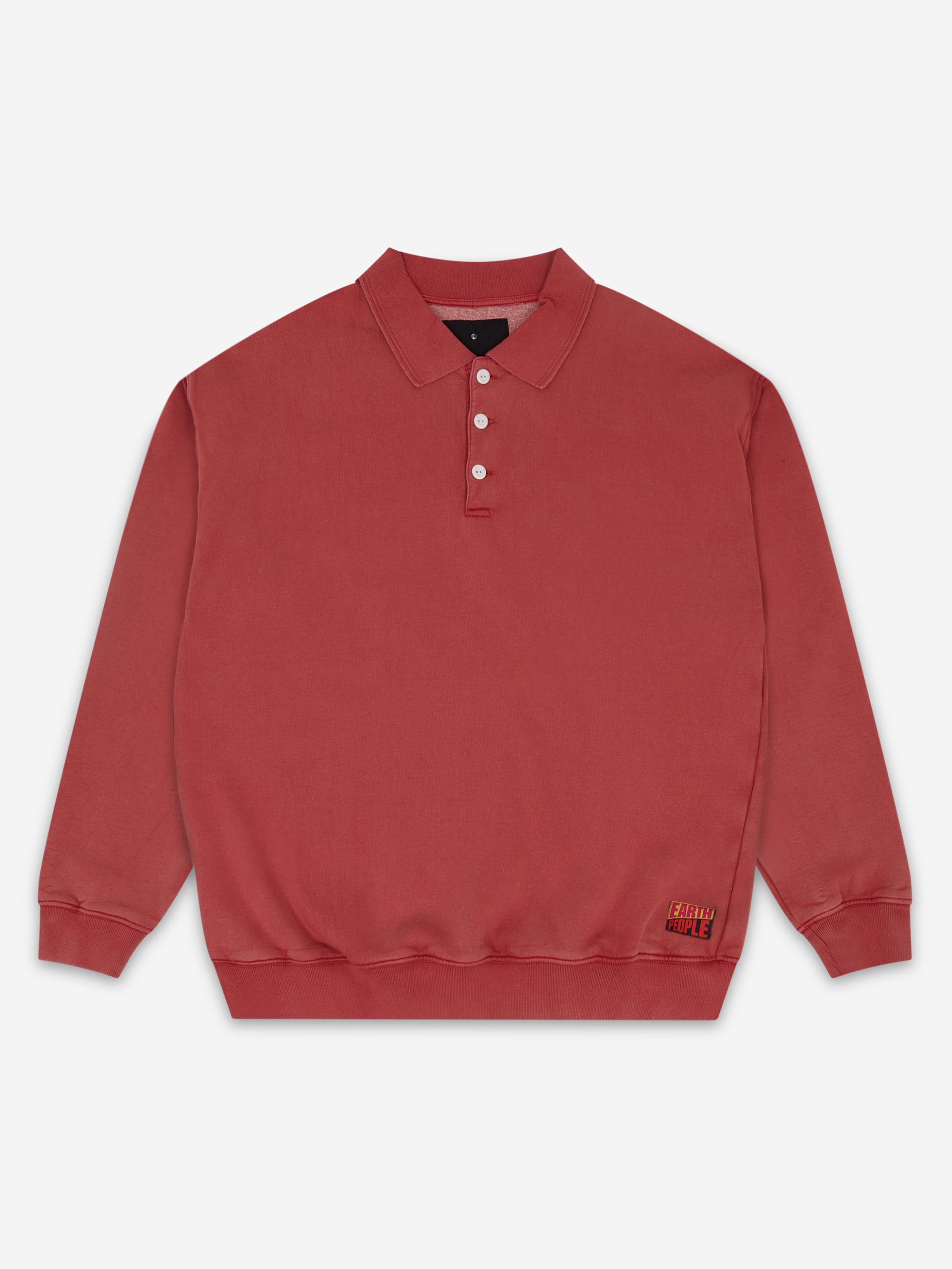 Earth People Acid Wash Polo Jersey - Red – Goodhood